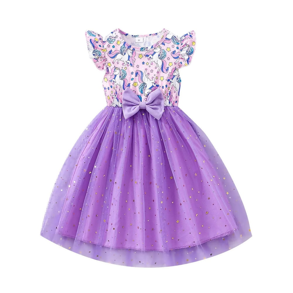 Bellafa Toddler Tutu Dress Little Girls Ruffle Tulle Dresses Summer ...