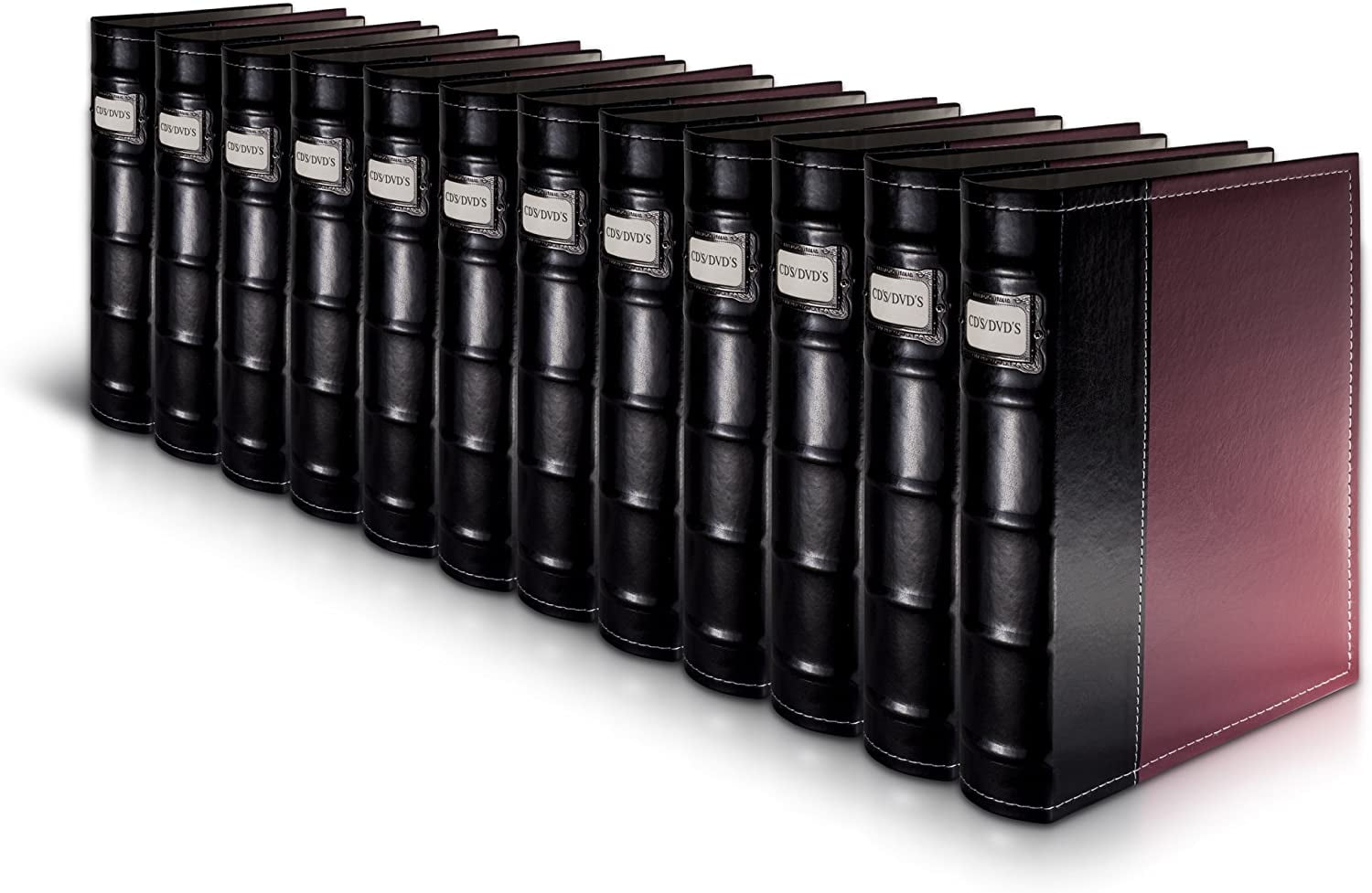 Bellagio-Italia CD/DVD Storage Binder - Black - Leather - 576-Disc ...