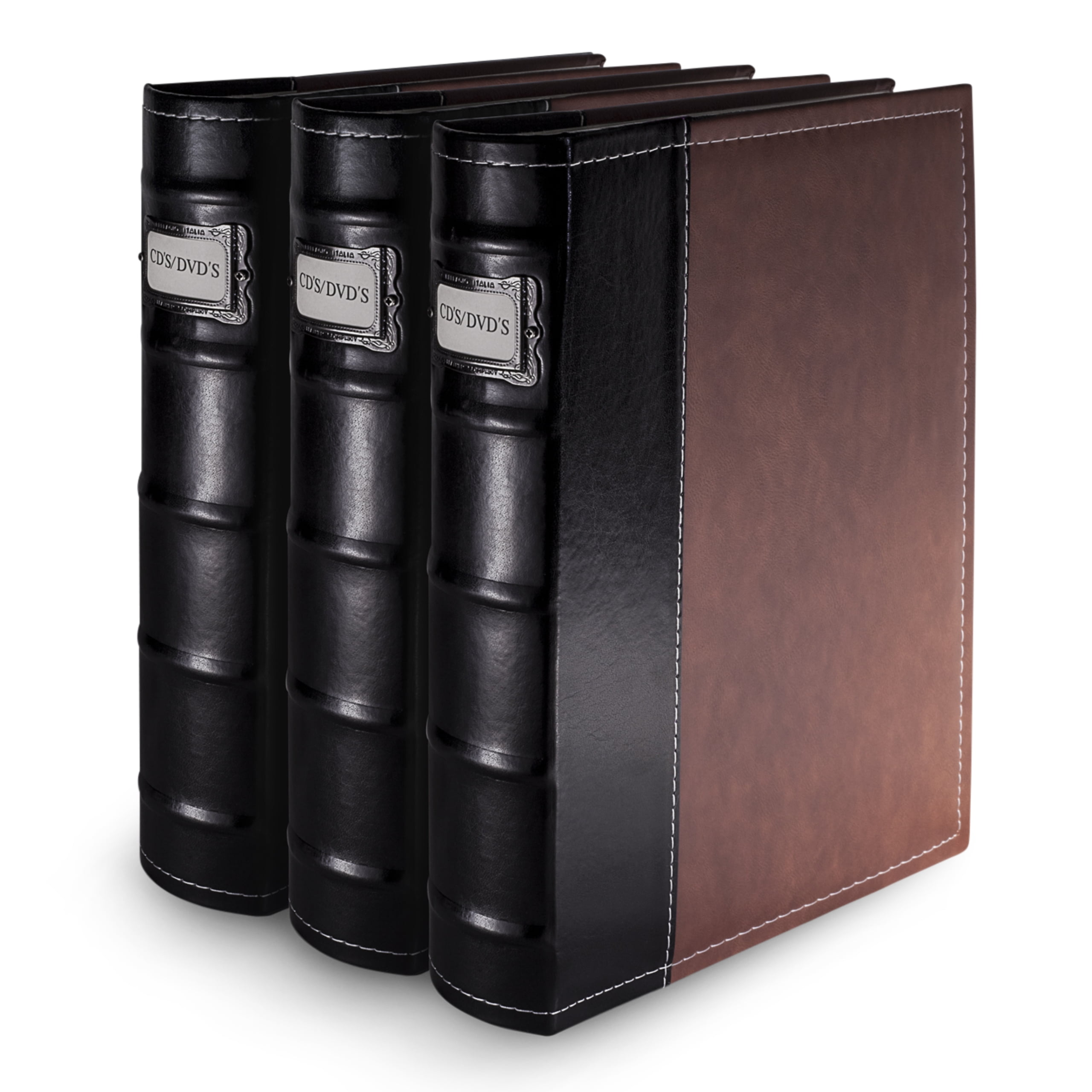Bellagio-Italia CD/DVD Storage Binder - Brown - Leather - 144-Disc ...