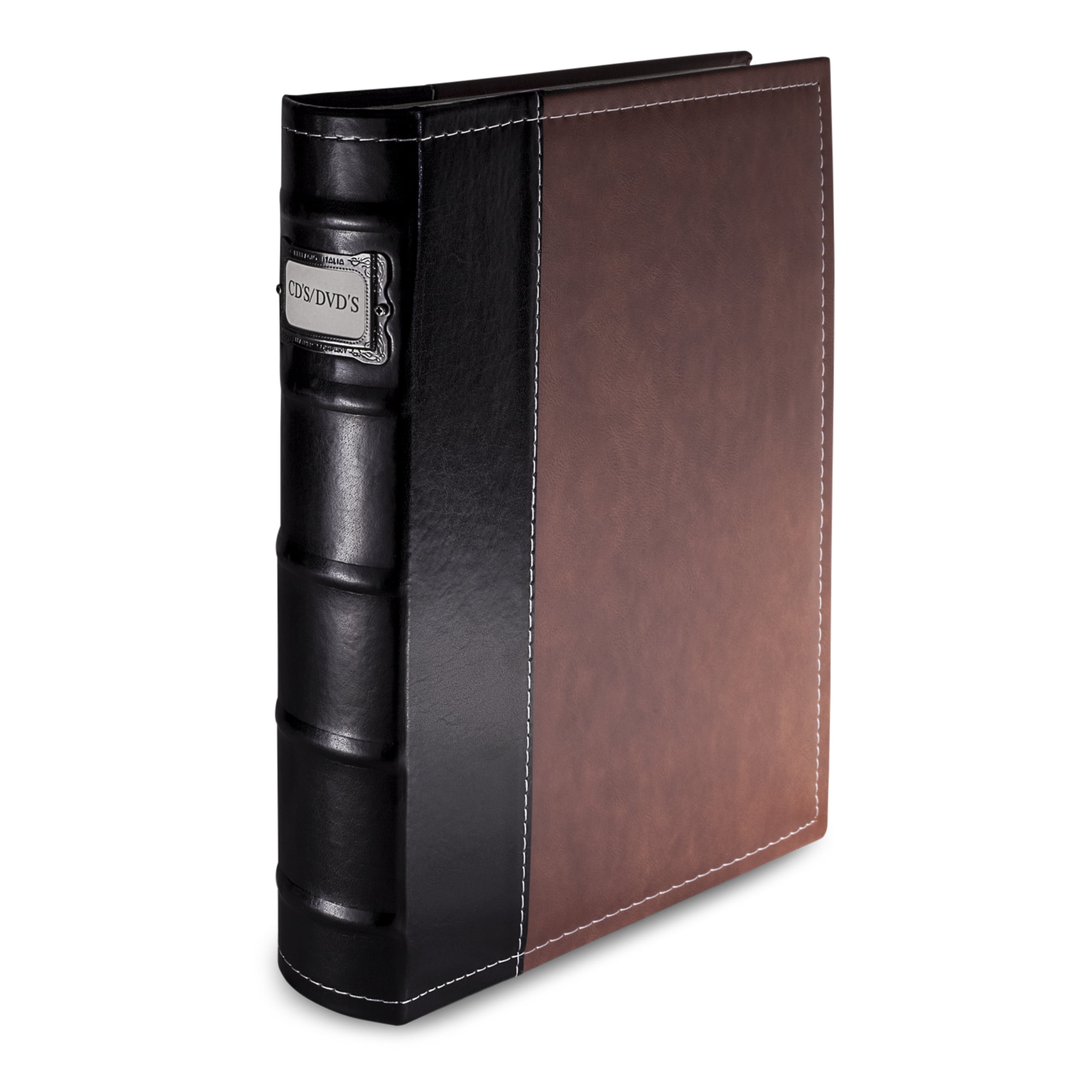 Bellagio-Italia CD/DVD Storage Binder - Brown - Leather - 48-Disc ...