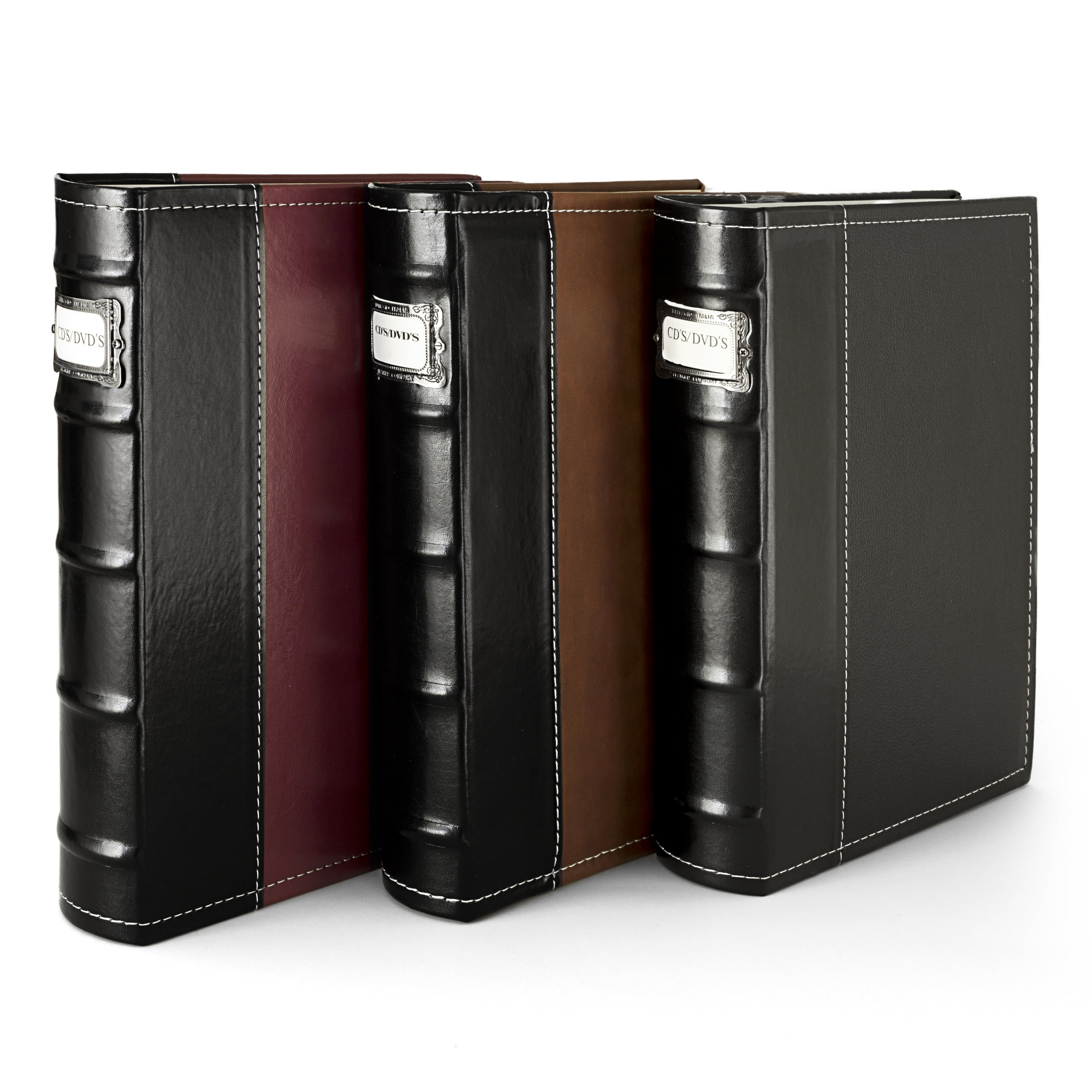 Bellagio-Italia CD/DVD Storage Binder - Burgundy, Black, & Brown ...