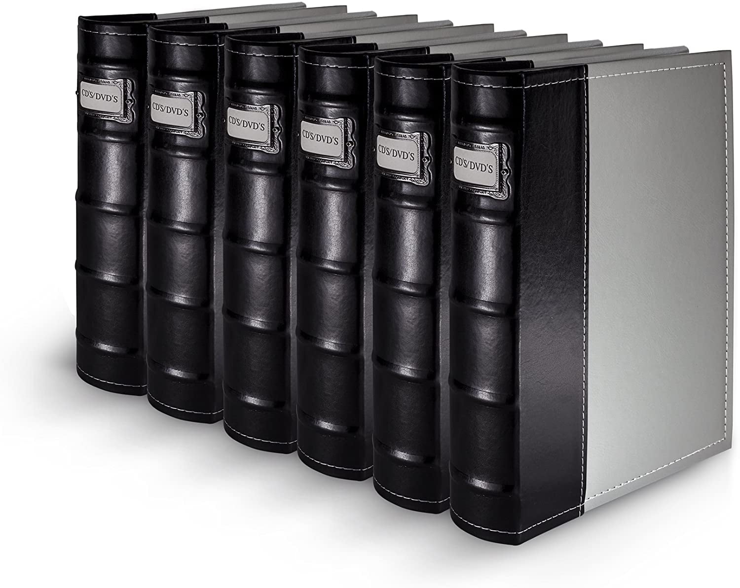 Bellagio-Italia CD/DVD Storage Binder - Gray - Leather - 288-Disc ...