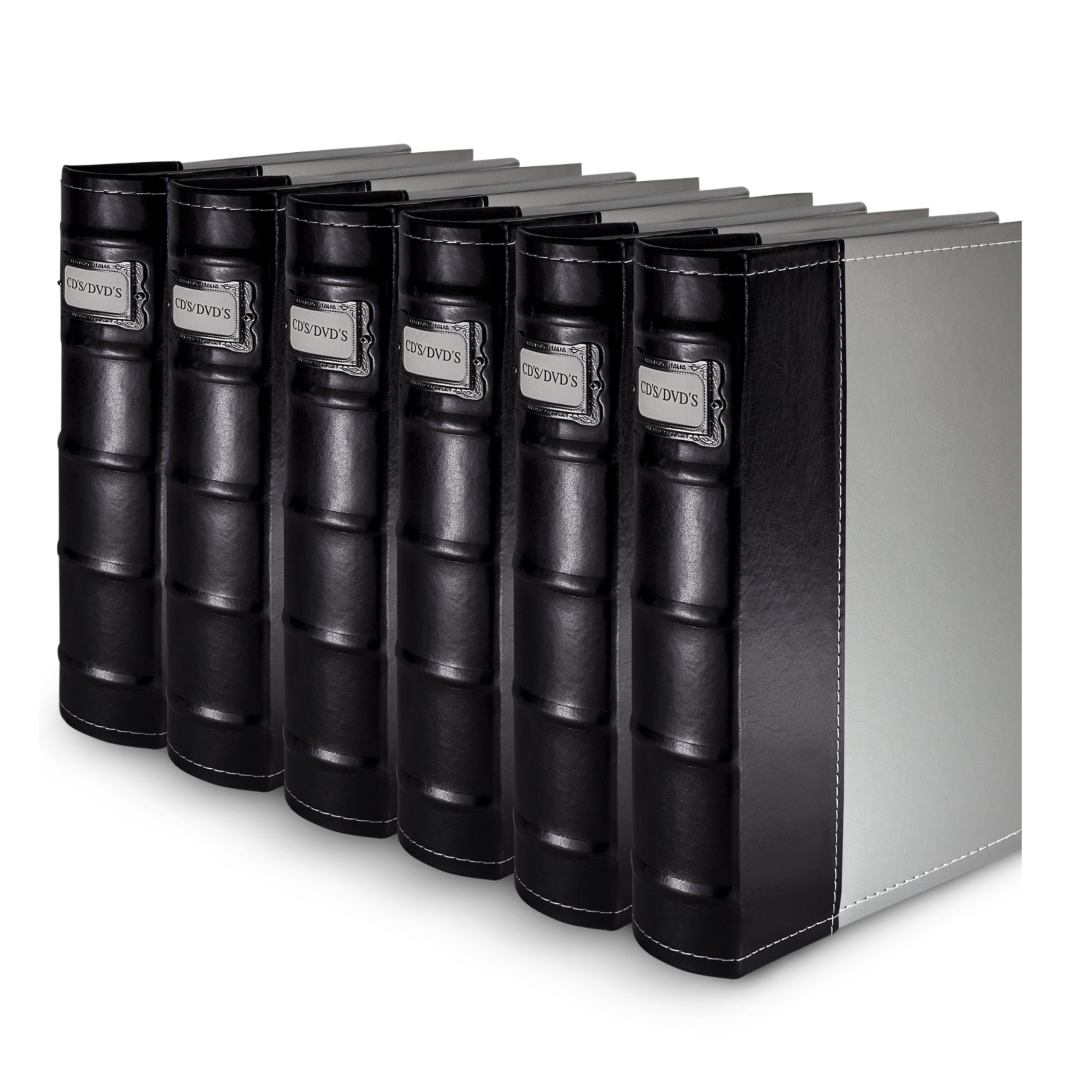 Bellagio-Italia CD/DVD Storage Binder - Gray - Leather - 384-Disc ...