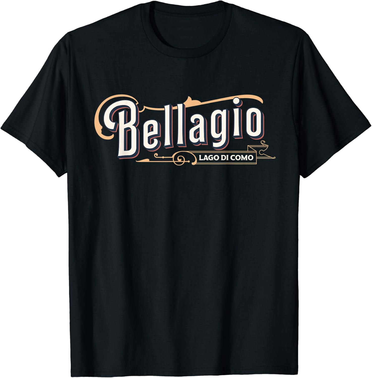 Bellagio Lake Como Retro Travel Style T-Shirt - Walmart.com