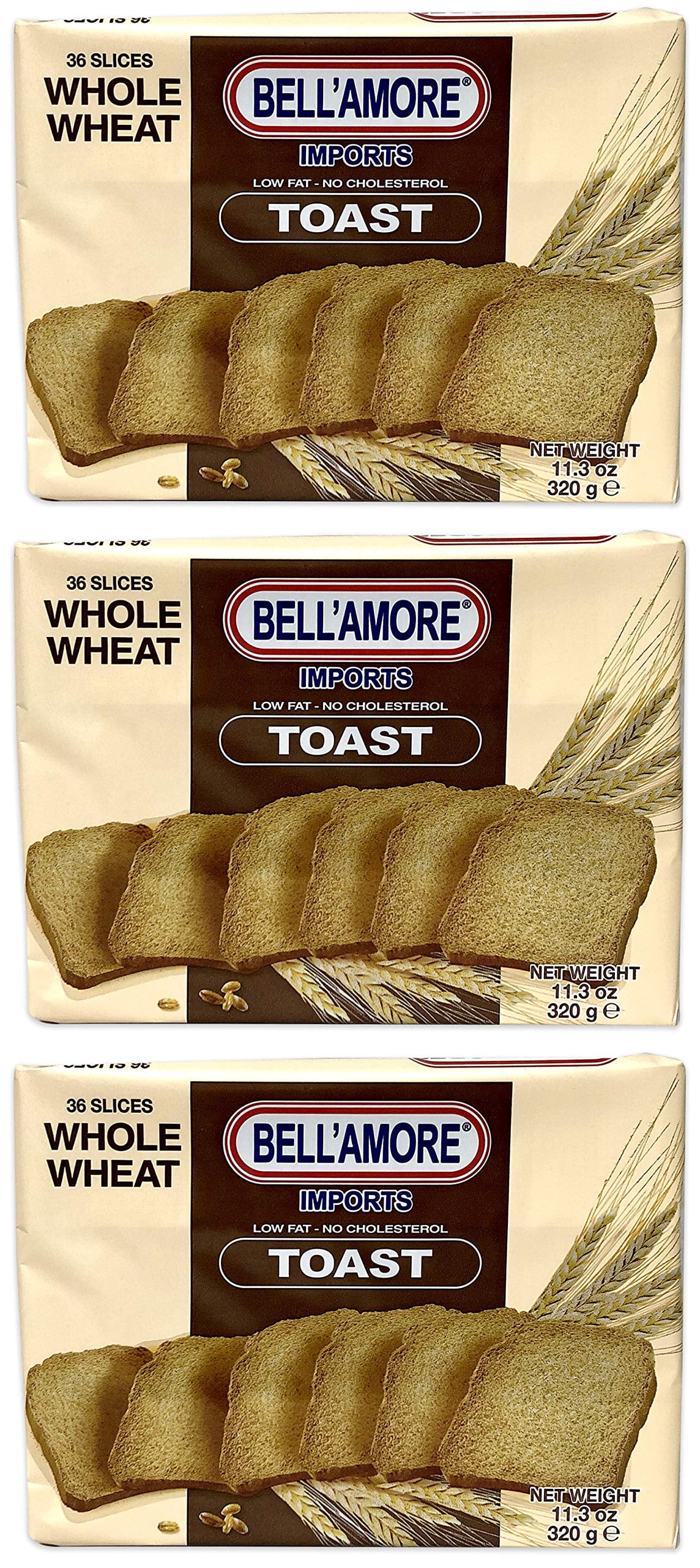 Bellamore Classic Italian Whole Wheat Toast | H2FSDLight & Crispy Toast ...