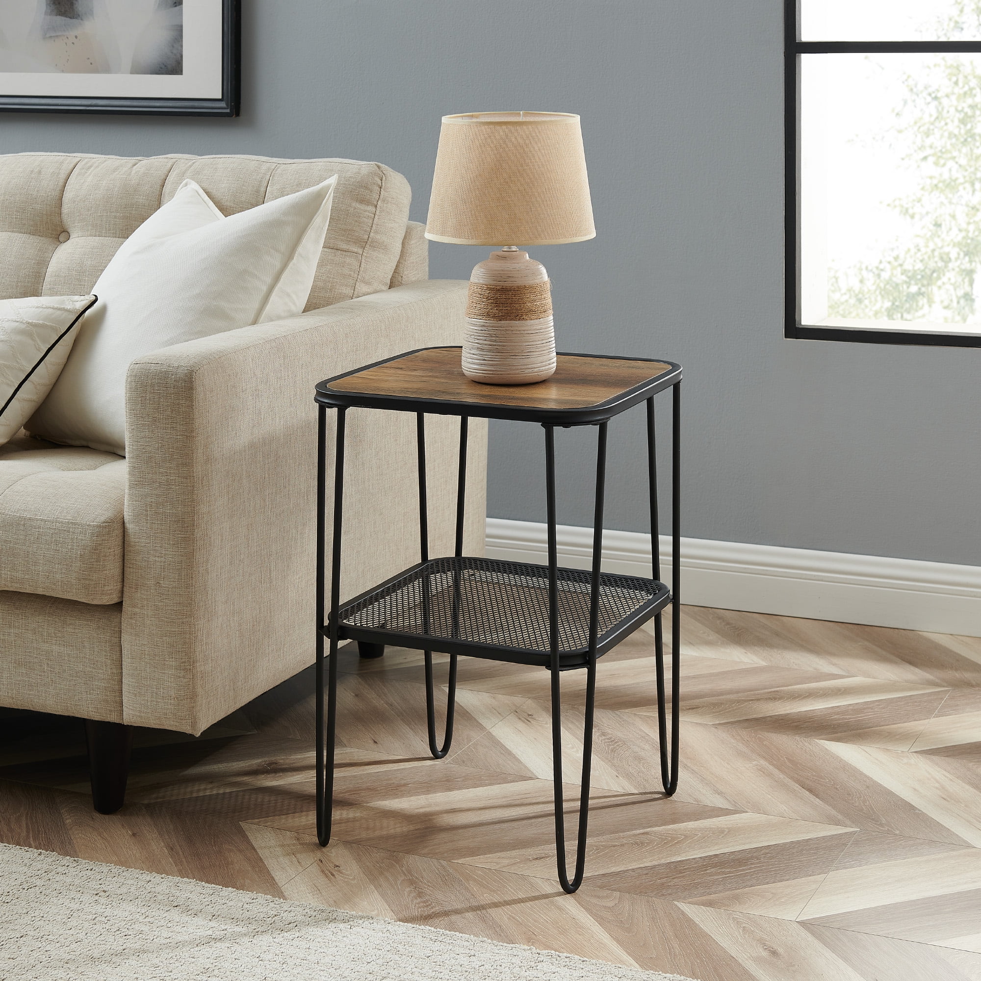 Free Shipping! Bellamy Studios Reclaimed Barnwood Hairpin Leg Side ...