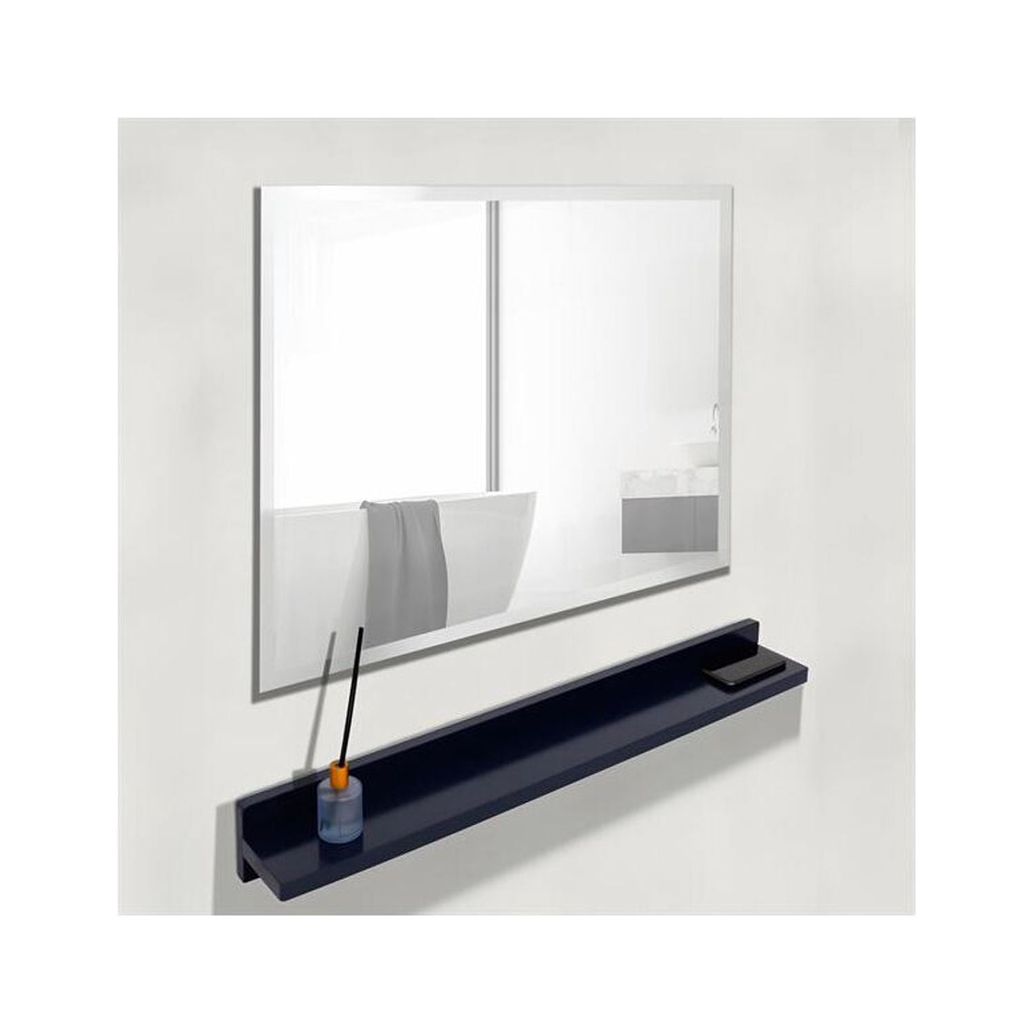 Bellaterra-Home 23.5" Wireless Charging Shelf and Frameless Mirror Set ...