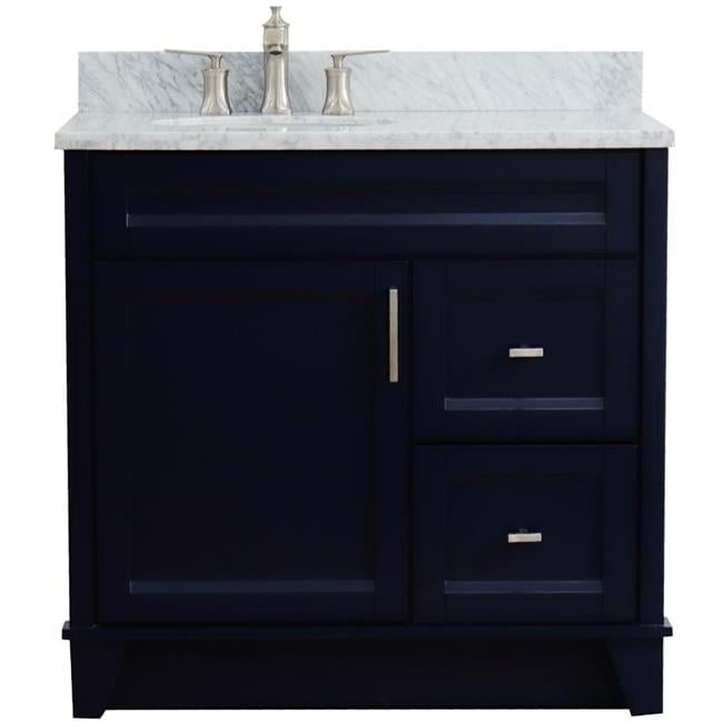 Bellaterra Home 400700-37L-BU-WMOL 37 in. Carrara Marble Single Sink ...