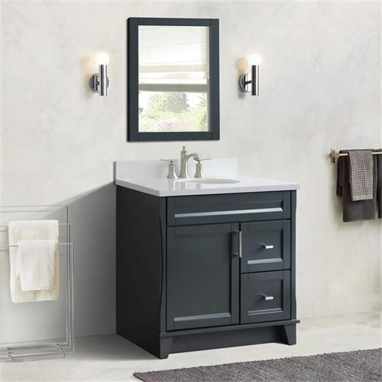 Bellaterra Home 400700-37L-DG-WEOC 37 in. Single Sink Vanity with ...
