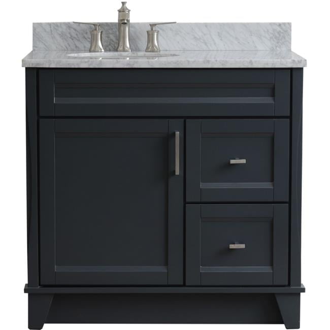 Bellaterra Home 400700-37L-DG-WMOL 37 in. Carrara Marble Single Sink ...