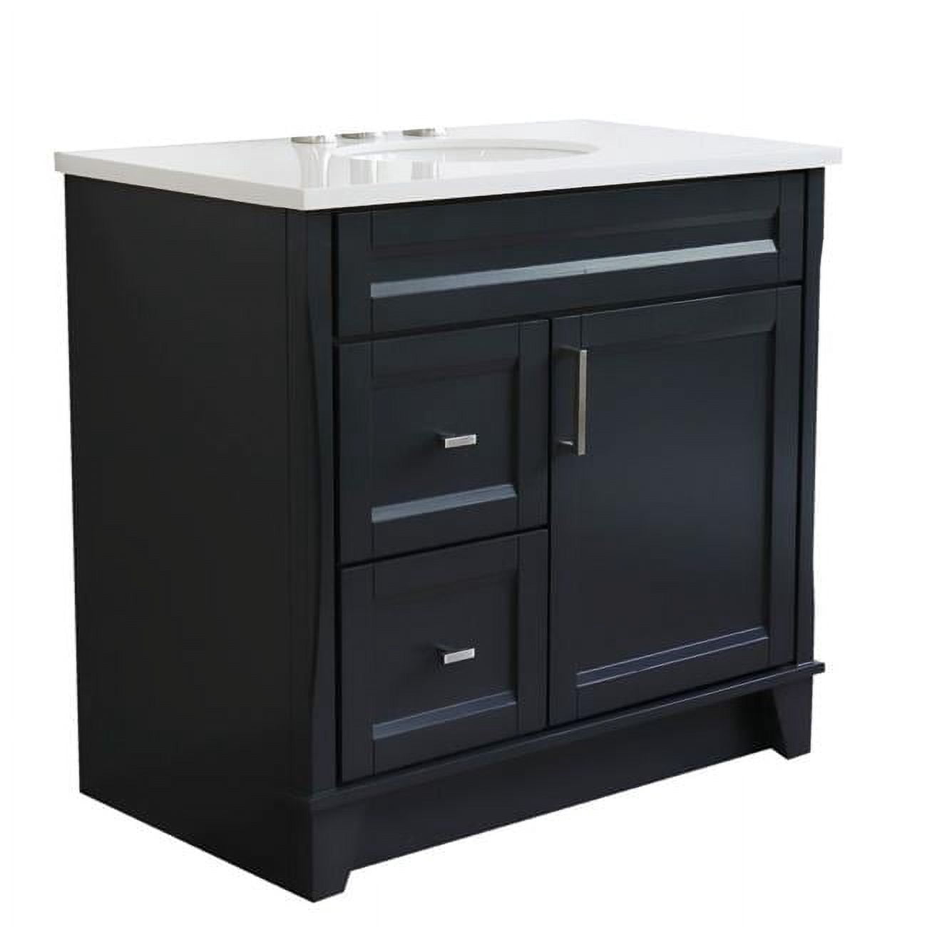 Bellaterra Home 400700-37R-DG-WEOC 37 in. Single Sink Vanity with ...