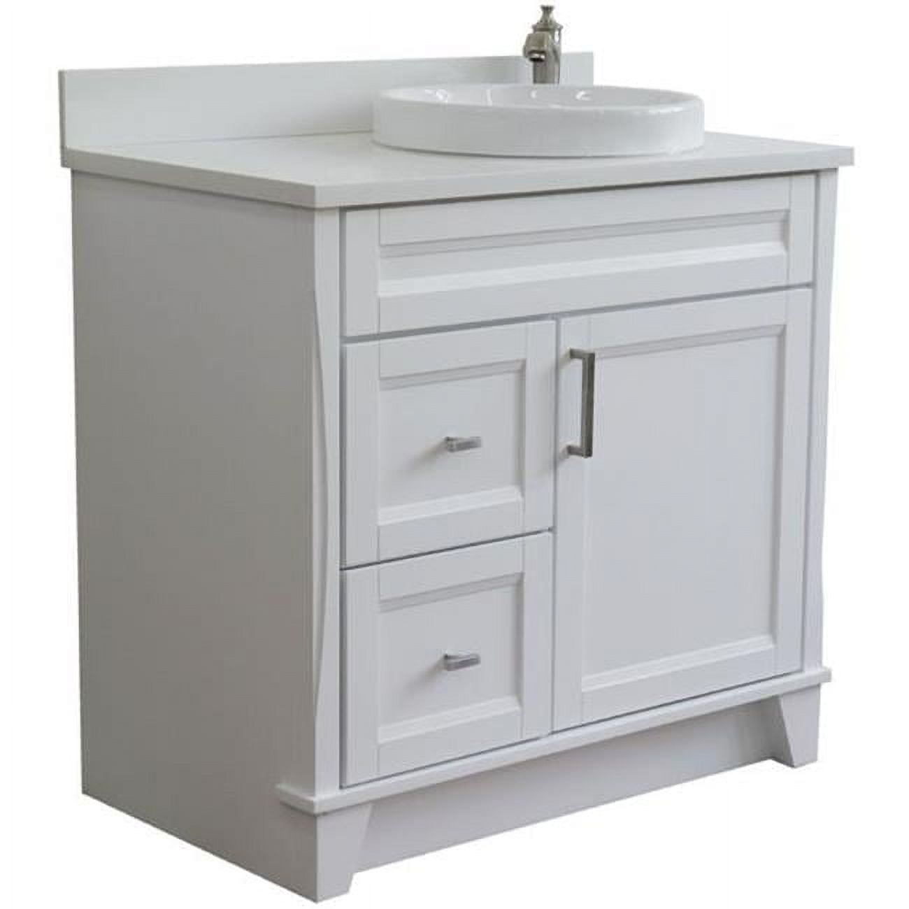 Bellaterra Home 400700-37R-WH-WERDR 37 in. Single Sink Vanity with ...