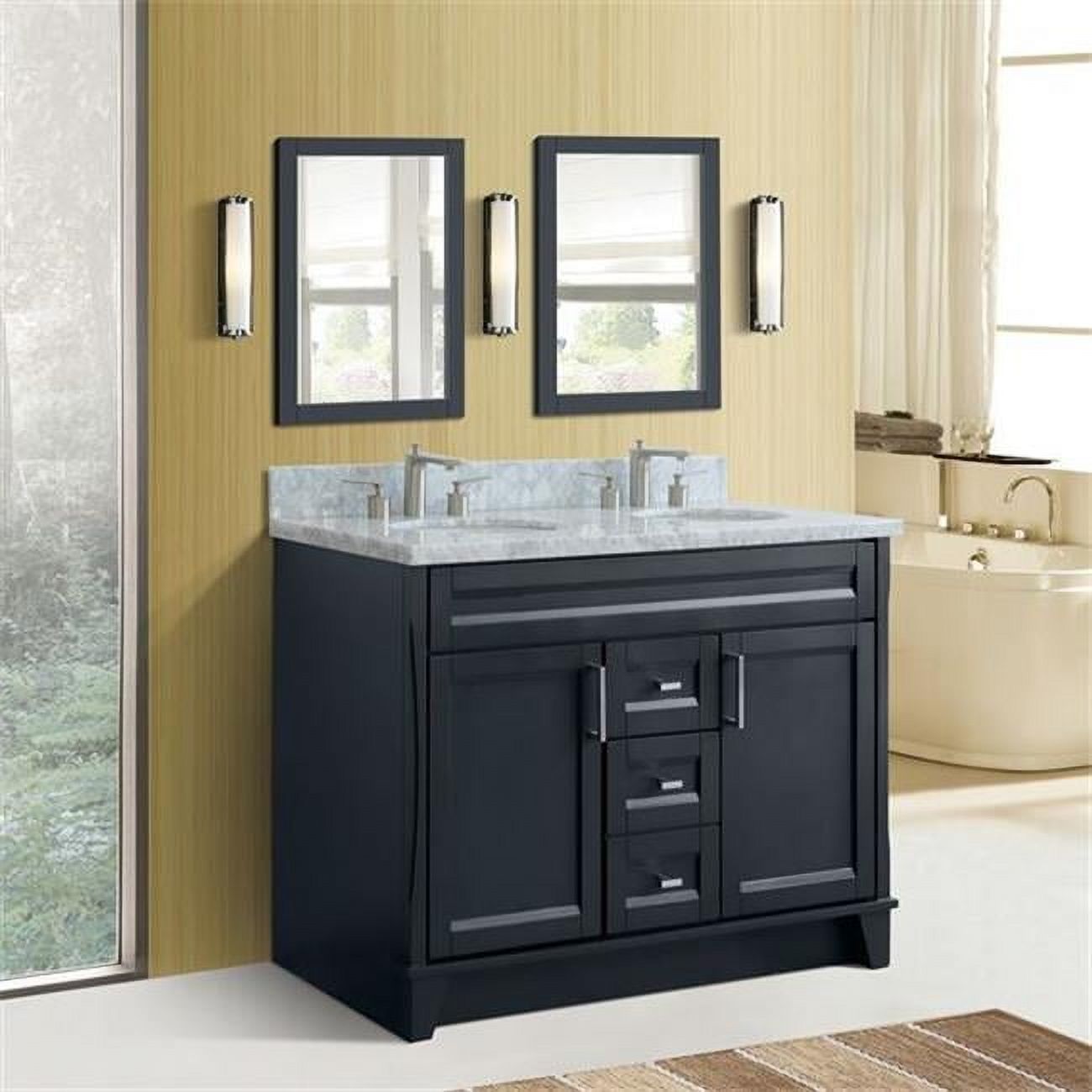 Bellaterra Home 400700-49D-DG-WMO 48 in. Double Oval Sink Vanity with ...