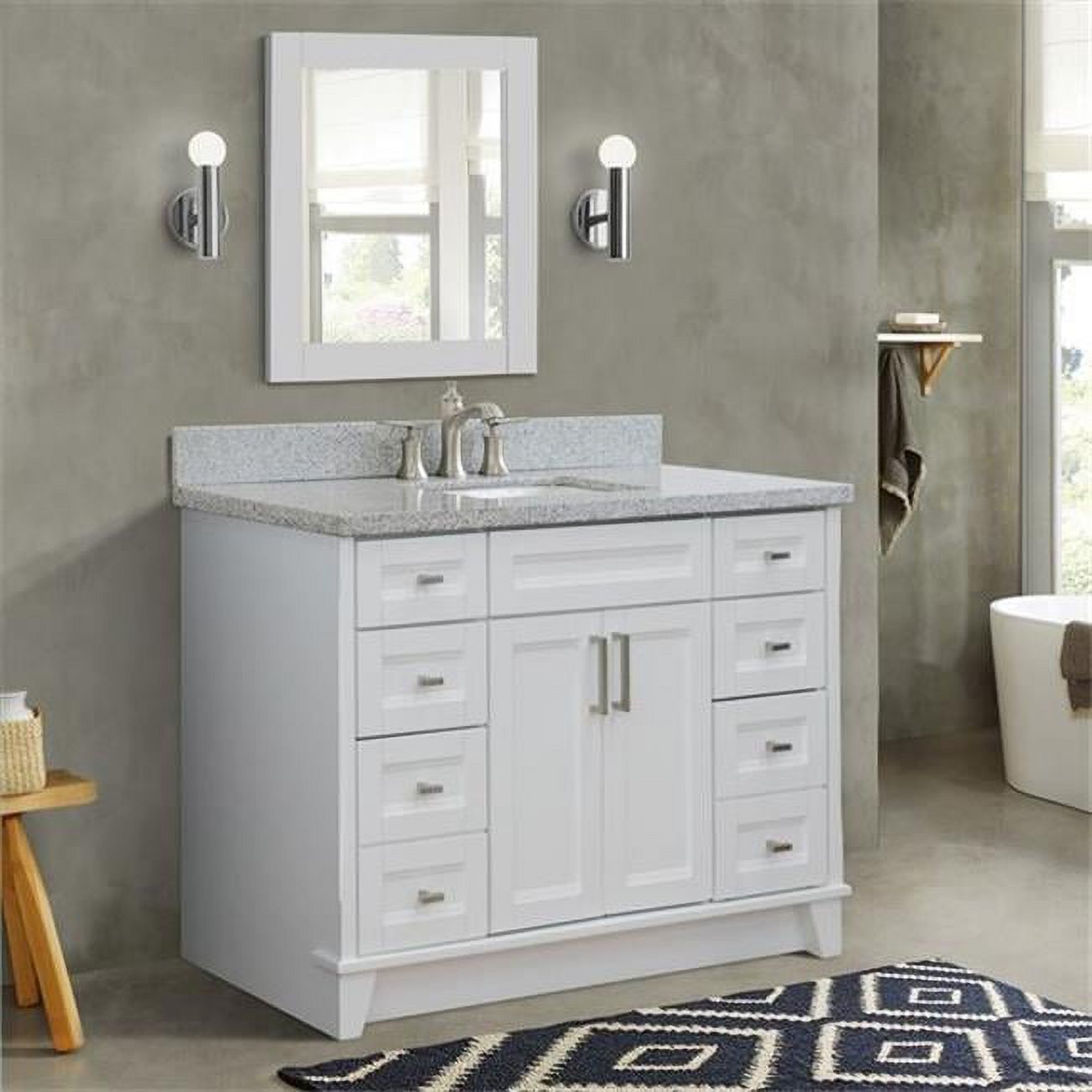 Bellaterra Home 400700-49S-WH-GYR 49 in. Single Rectangle Sink Vanity ...