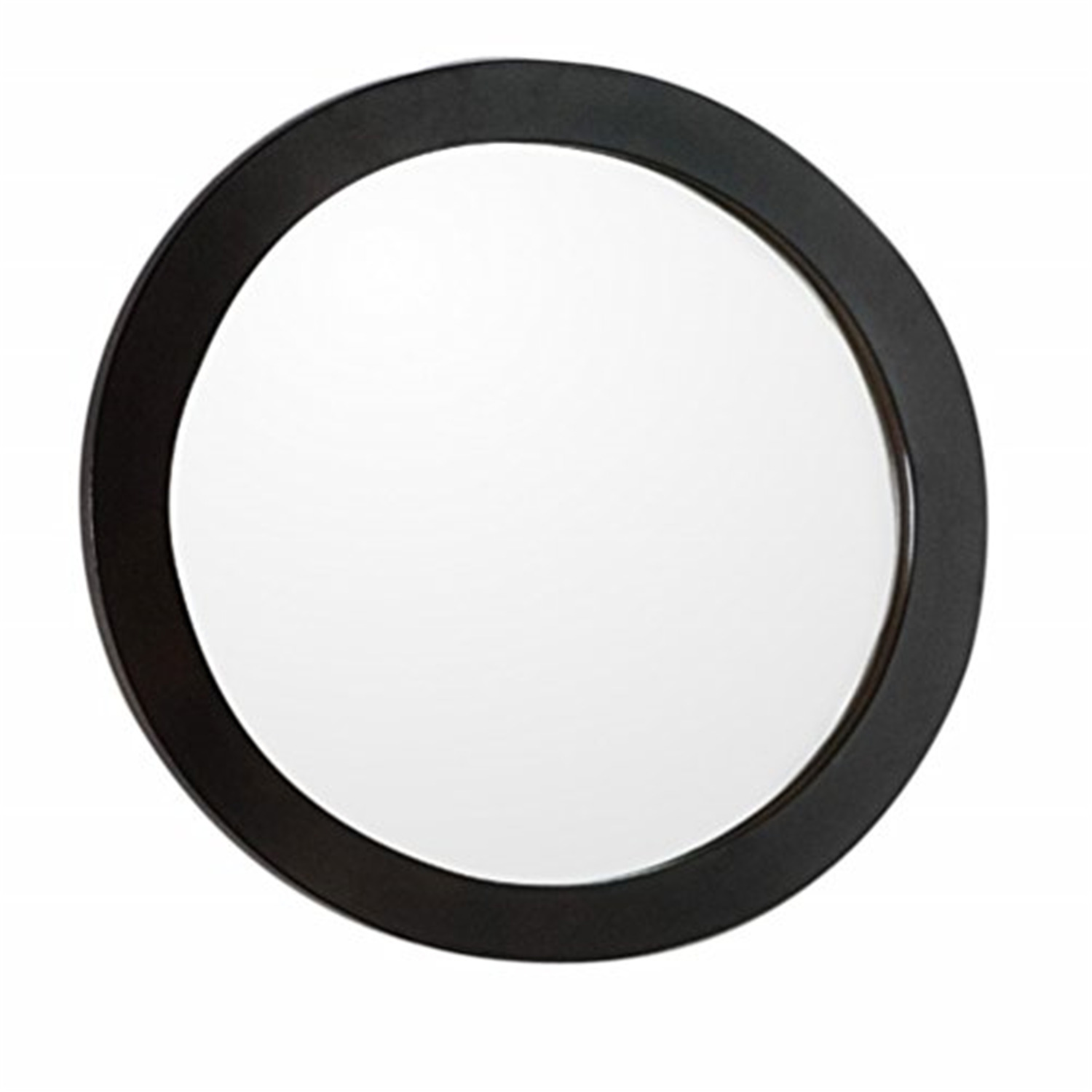 Bellaterra Home Round framed mirror-manufactured wood-sable walnut ...
