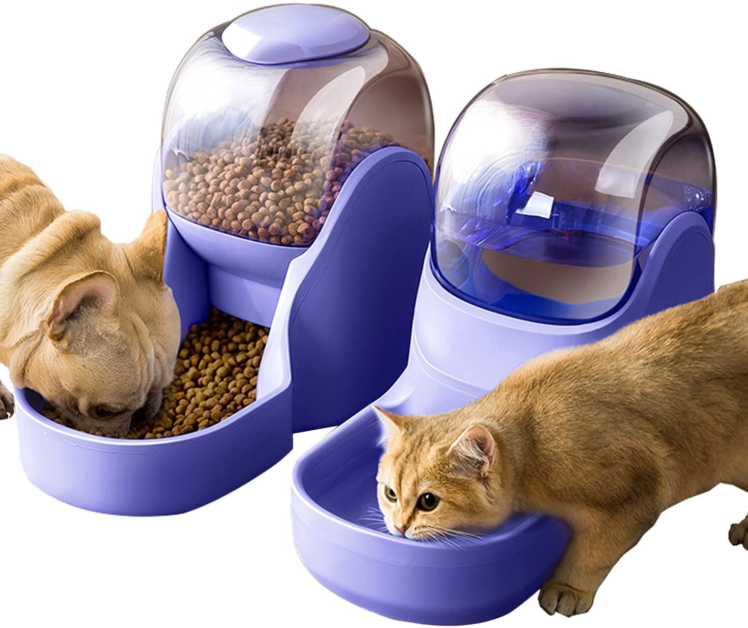 Bellaven Automatic pet Feeder and Drinking Fountain Set, Gravity pet ...