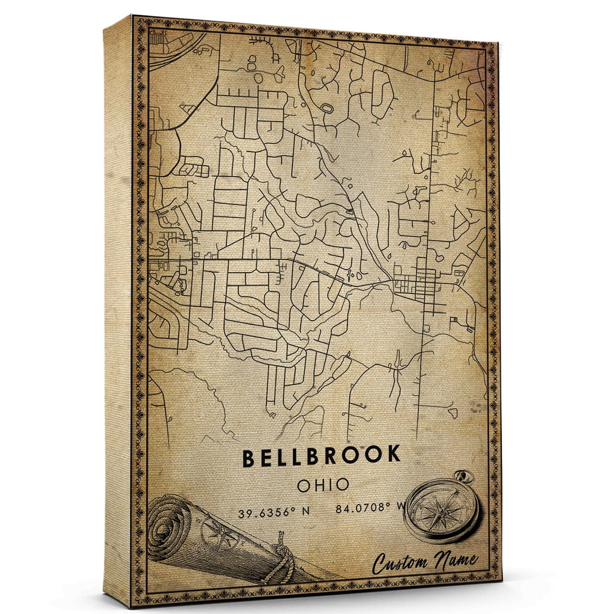Bellbrook Map Poster, Ohio Map Art Poster, Canvas, Bellbrook Map City ...