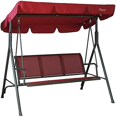 Belle 3-Person Outdoor Patio Glider Swing with Strong Weather-Resistant ...