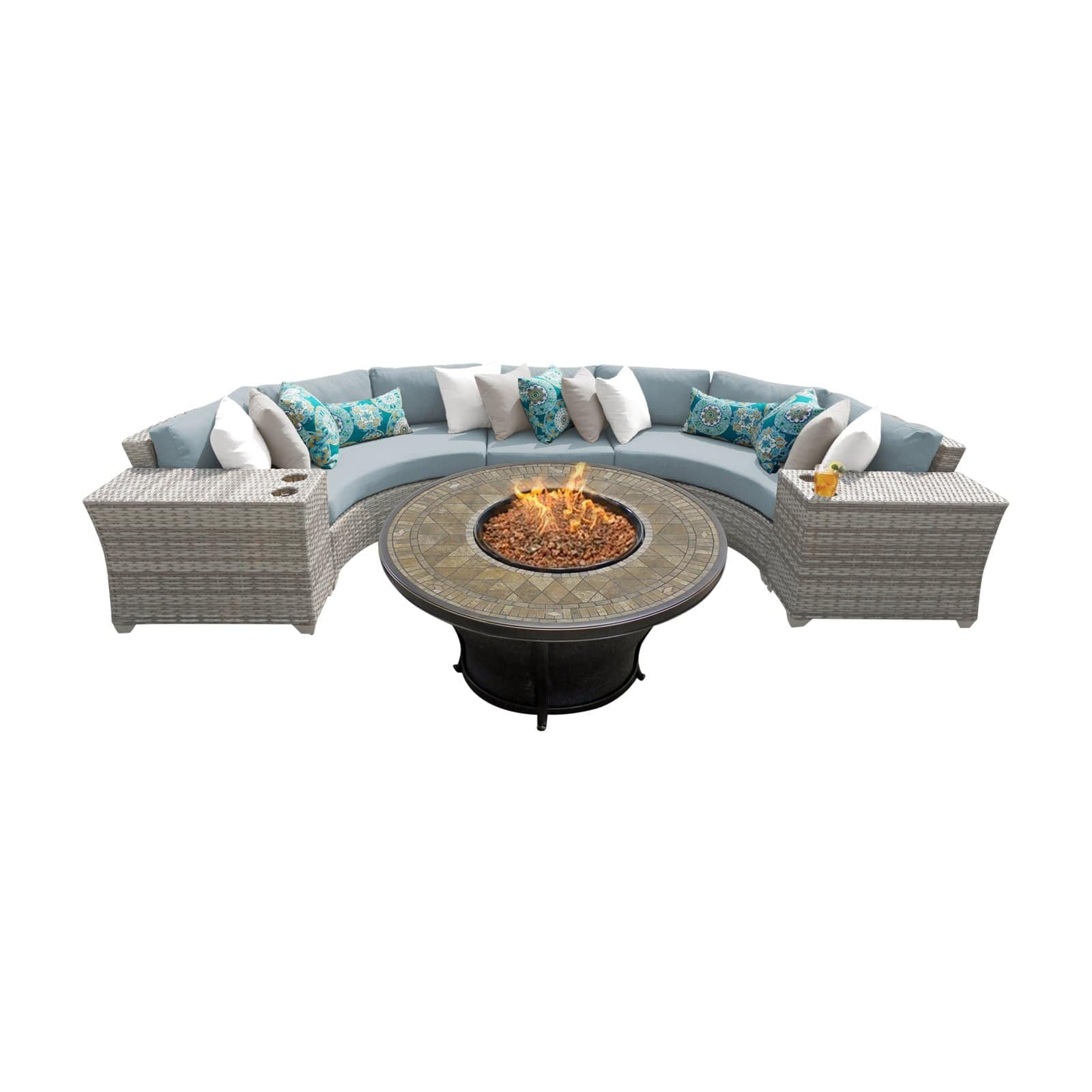 Belle 5 Piece Outdoor Wicker Patio Furniture Set 05a - Walmart.com