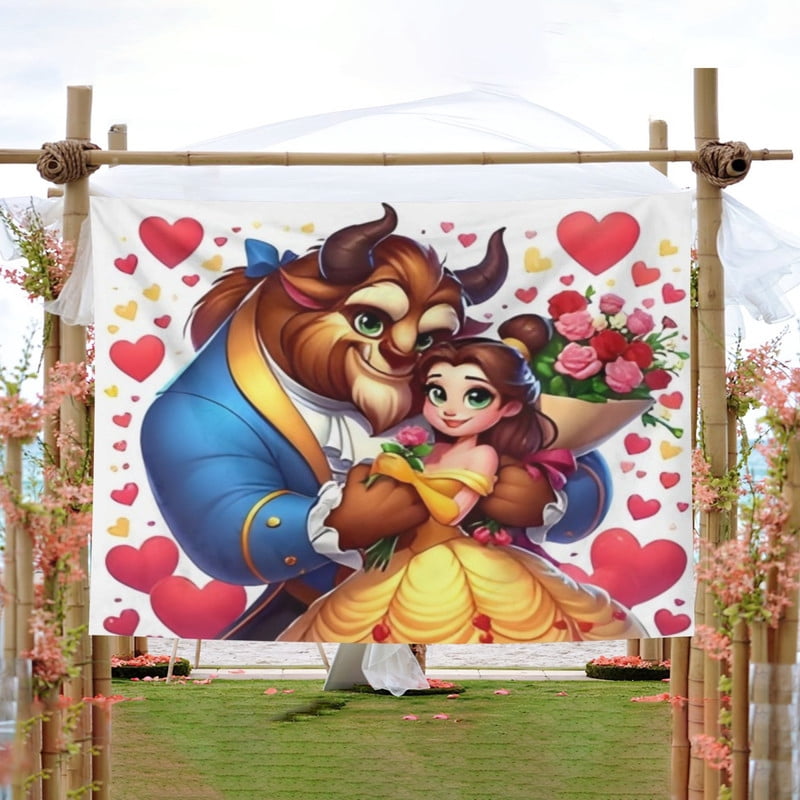 Belle Beauty and Beast pattern wall hanging 50*60 inches high-quality ...
