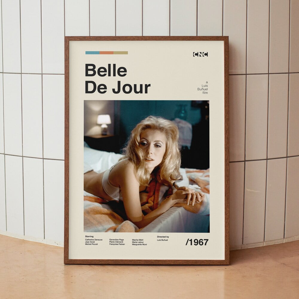 Belle De Jour Vintage Movie Poster Catherine Deneuve Minimalist ...