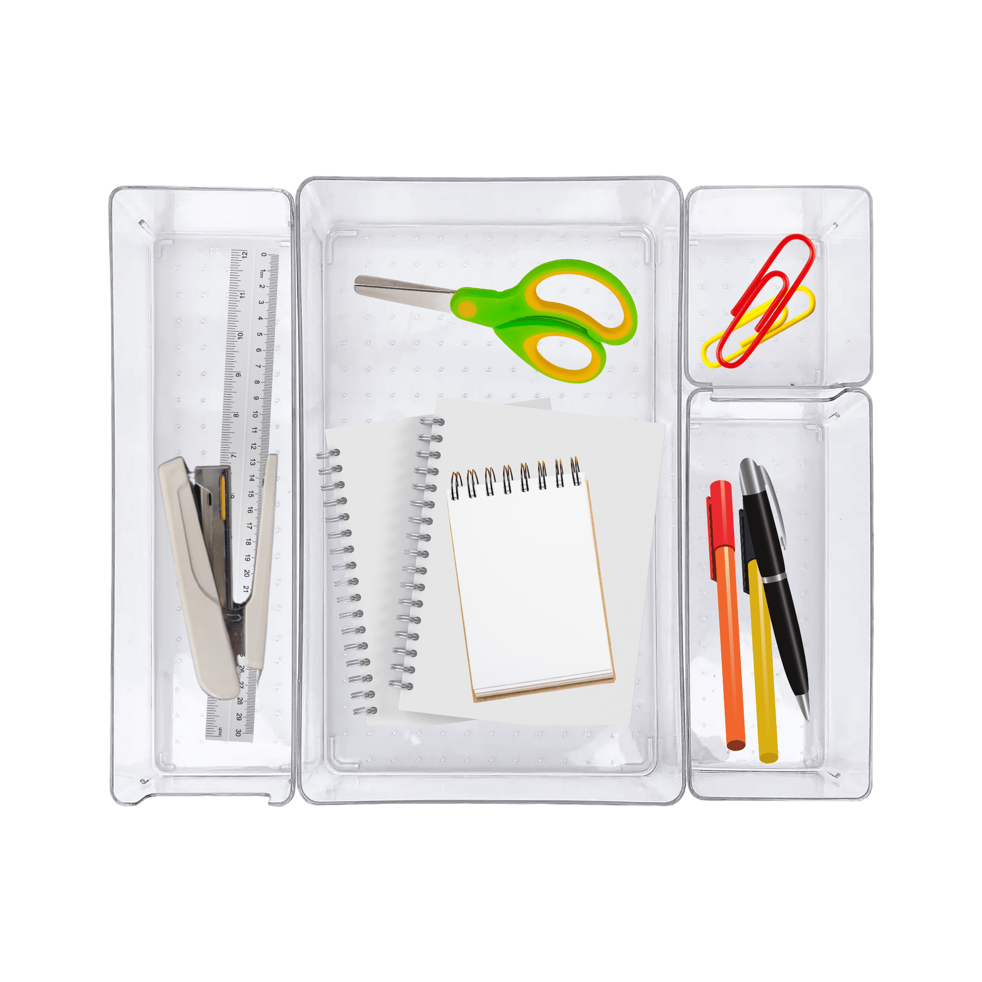 Maison Organizers 4-Piece Multi-Purpose Clear Drawer Organizer Set ...