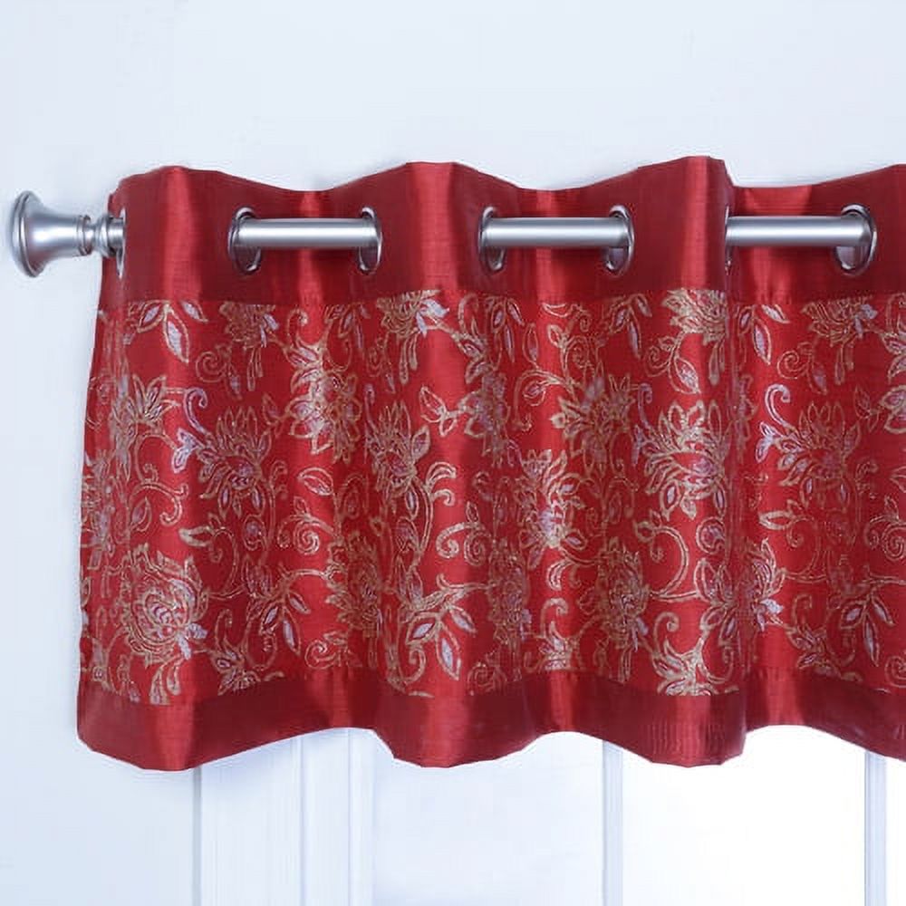 Belle Maison USA, LTD. Miranda Faux Silk Grommet Valance with Metallic ...