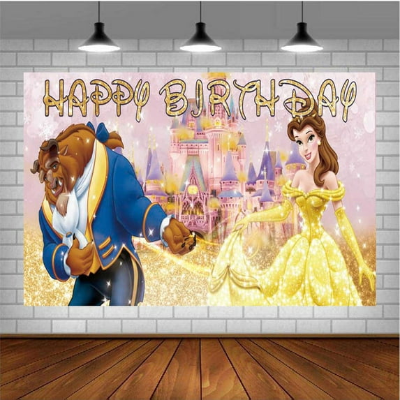 Belle Princess Beauty and Beast Post Backdrop Banner Party Supplies ...