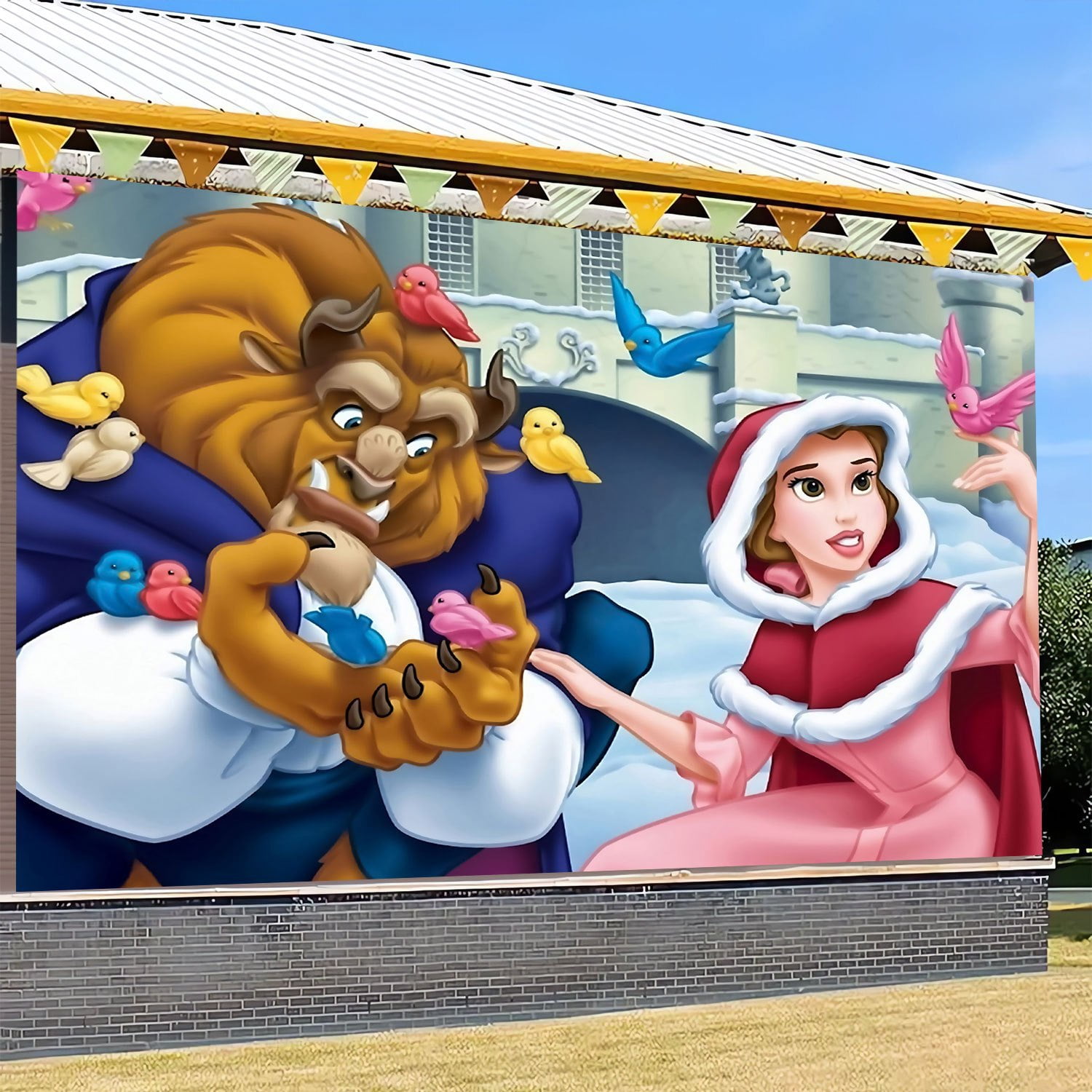 Belle Theme Party Supplies Backdrop Belle Birthday Party Decorations ...