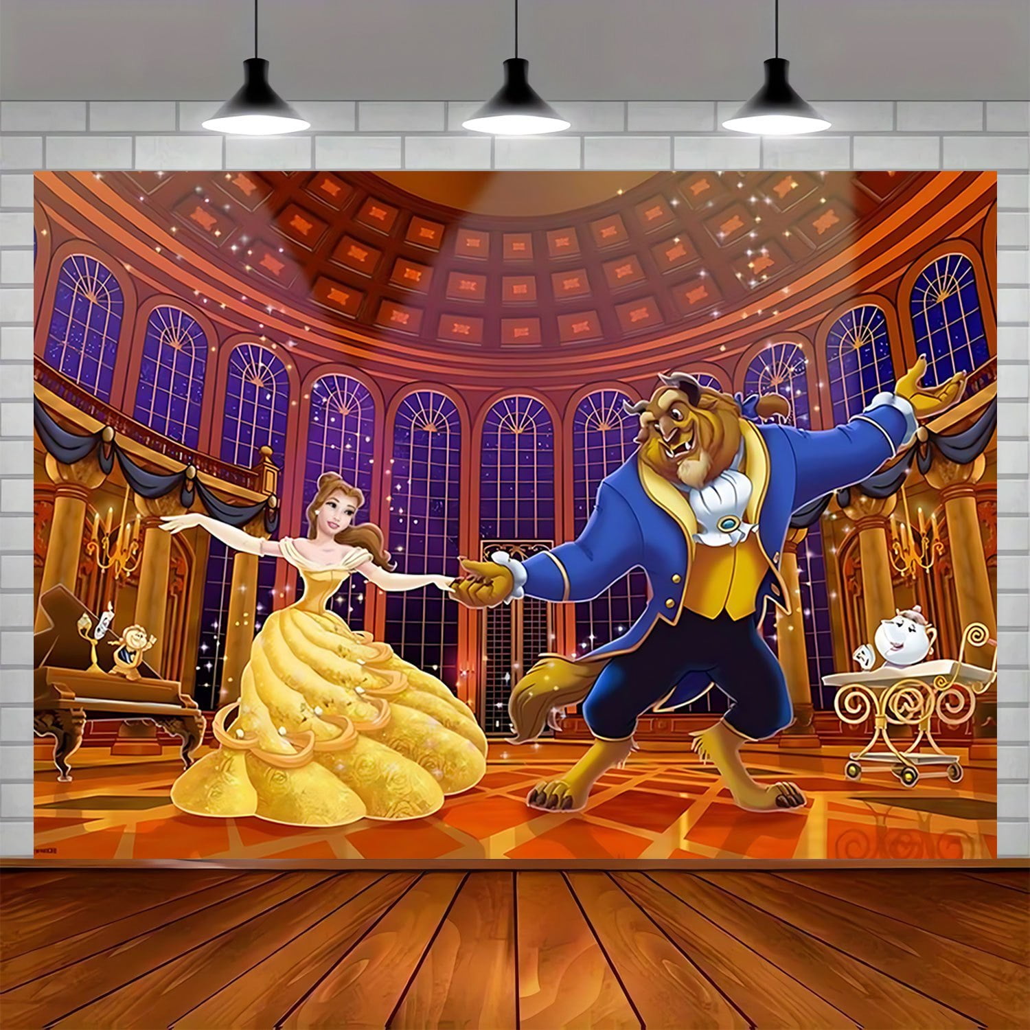 Belle Theme Party Supplies Backdrop Belle Birthday Party Decorations ...