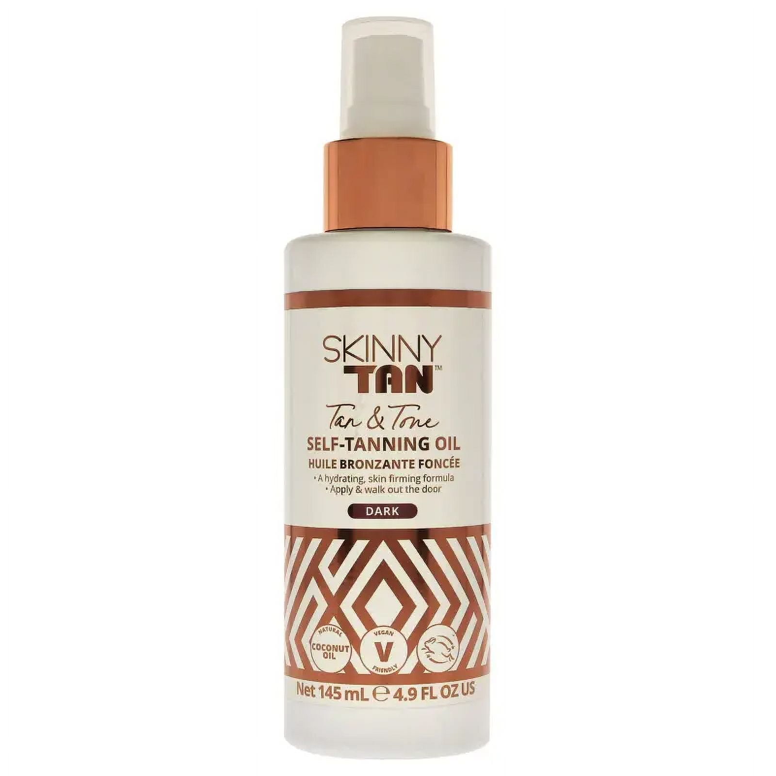 BelleElite Tan and Tone Self-Tanning Oil - Dark by Skinny Tan for Women ...