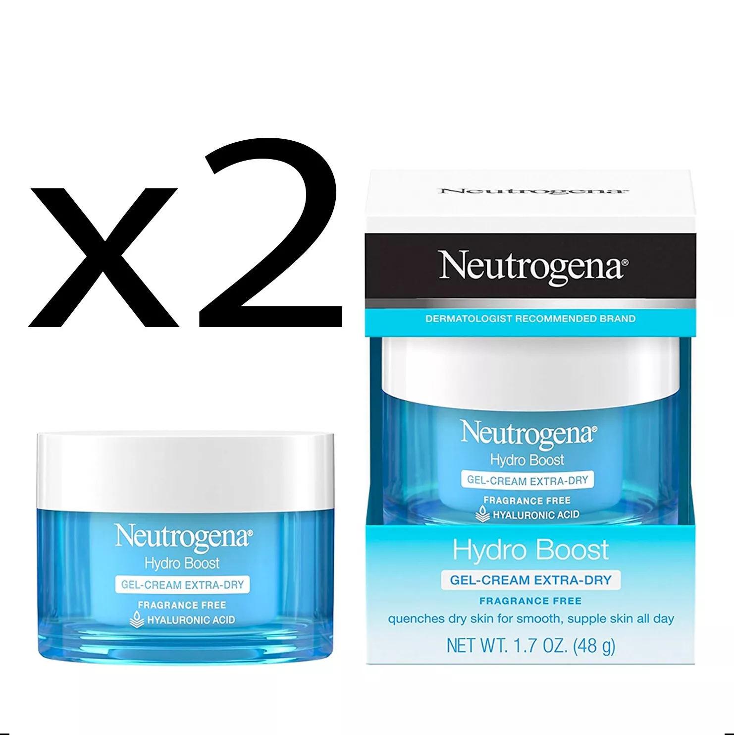 BelleElite x2 Pack Neutrogena Hydro Boost for Extra Dry Skin Gel Cream ...