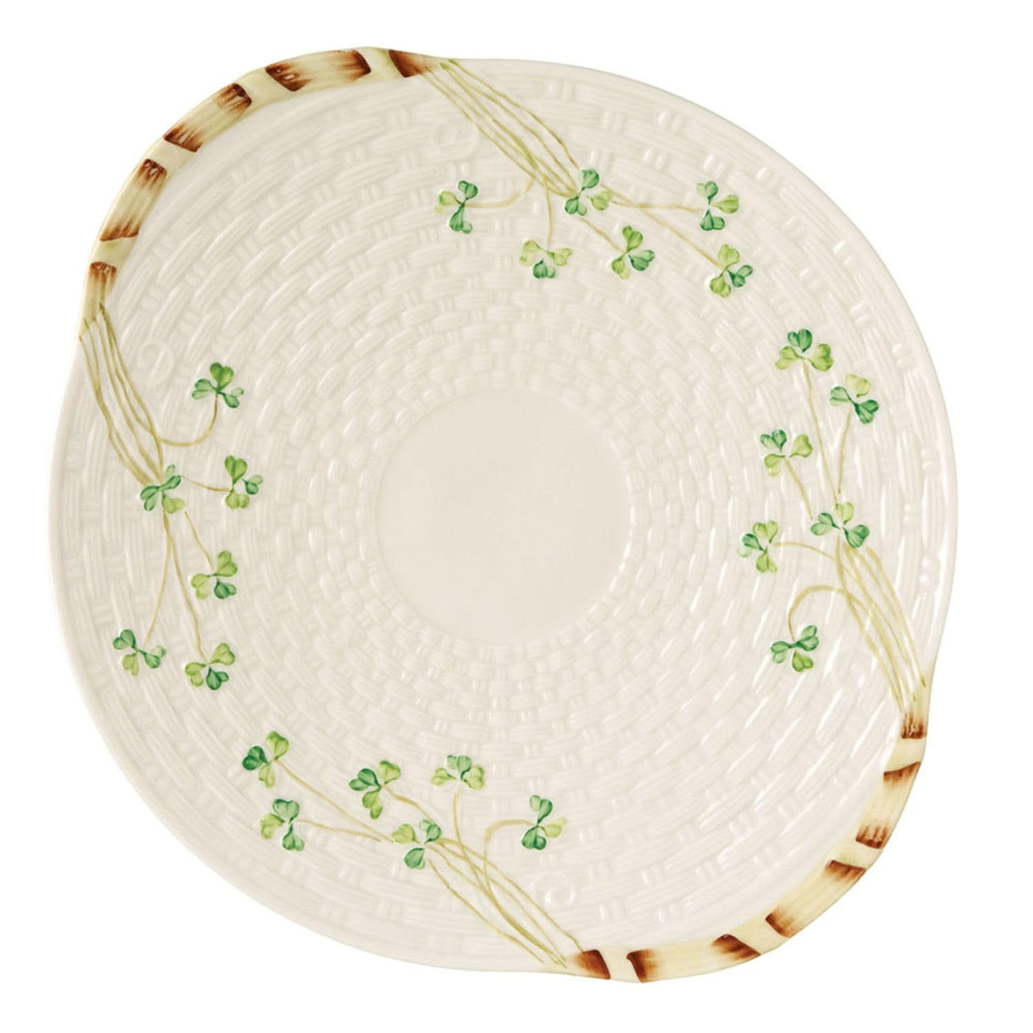 Belleek Classic Shamrock 11" Bread Plate - Handmade Porcelain Ceramic ...