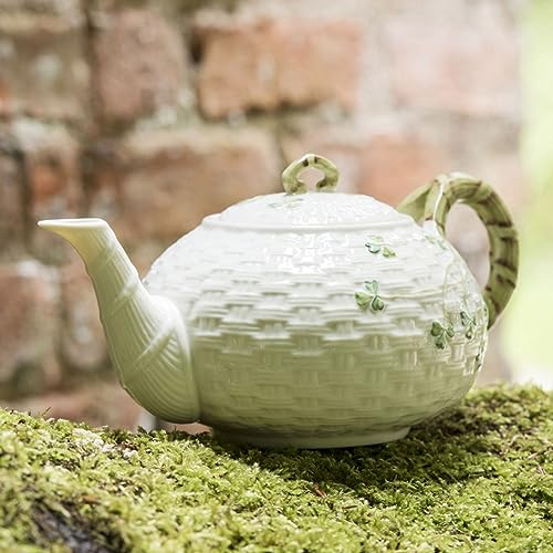 Belleek Classic Shamrock Fine Parian China Tea Pot - 35 oz Irish ...