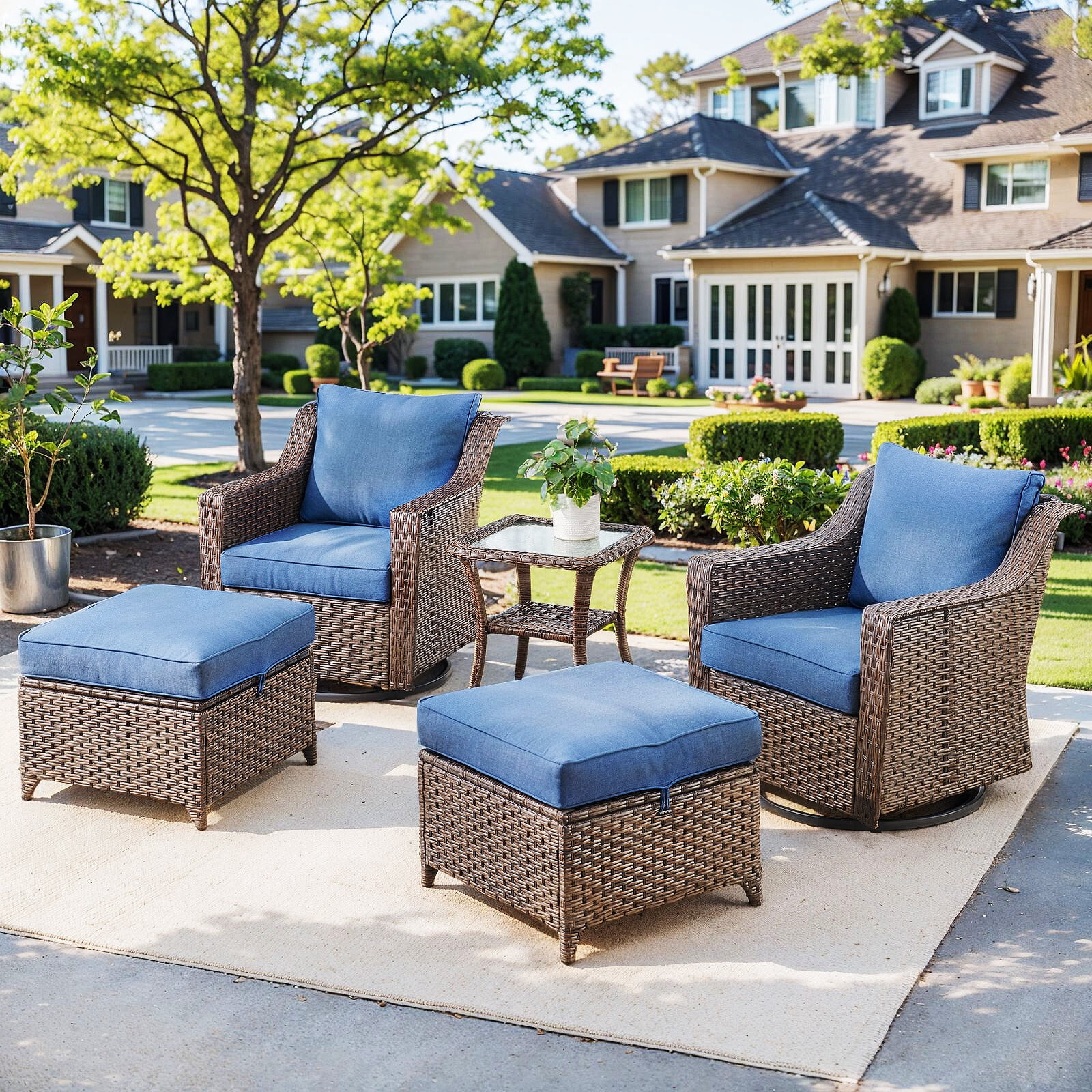 Bellefurn Luxuxry Outdoor Swivel Rocker Patio Chairs,Patio Swivel ...
