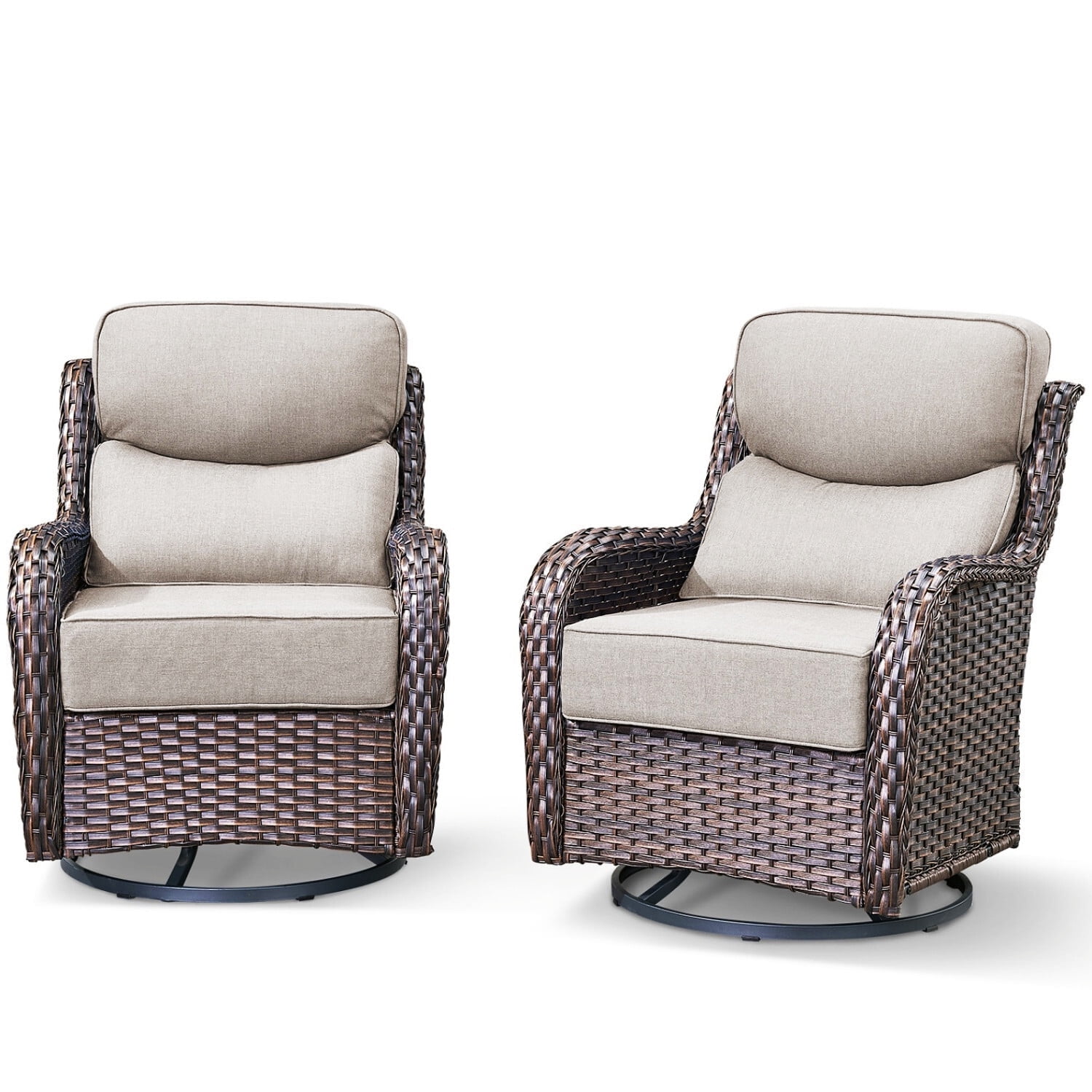 Bellefurn Outdoor Swivel Rocker Patio Chairs,Patio Swivel Chairs Set of ...