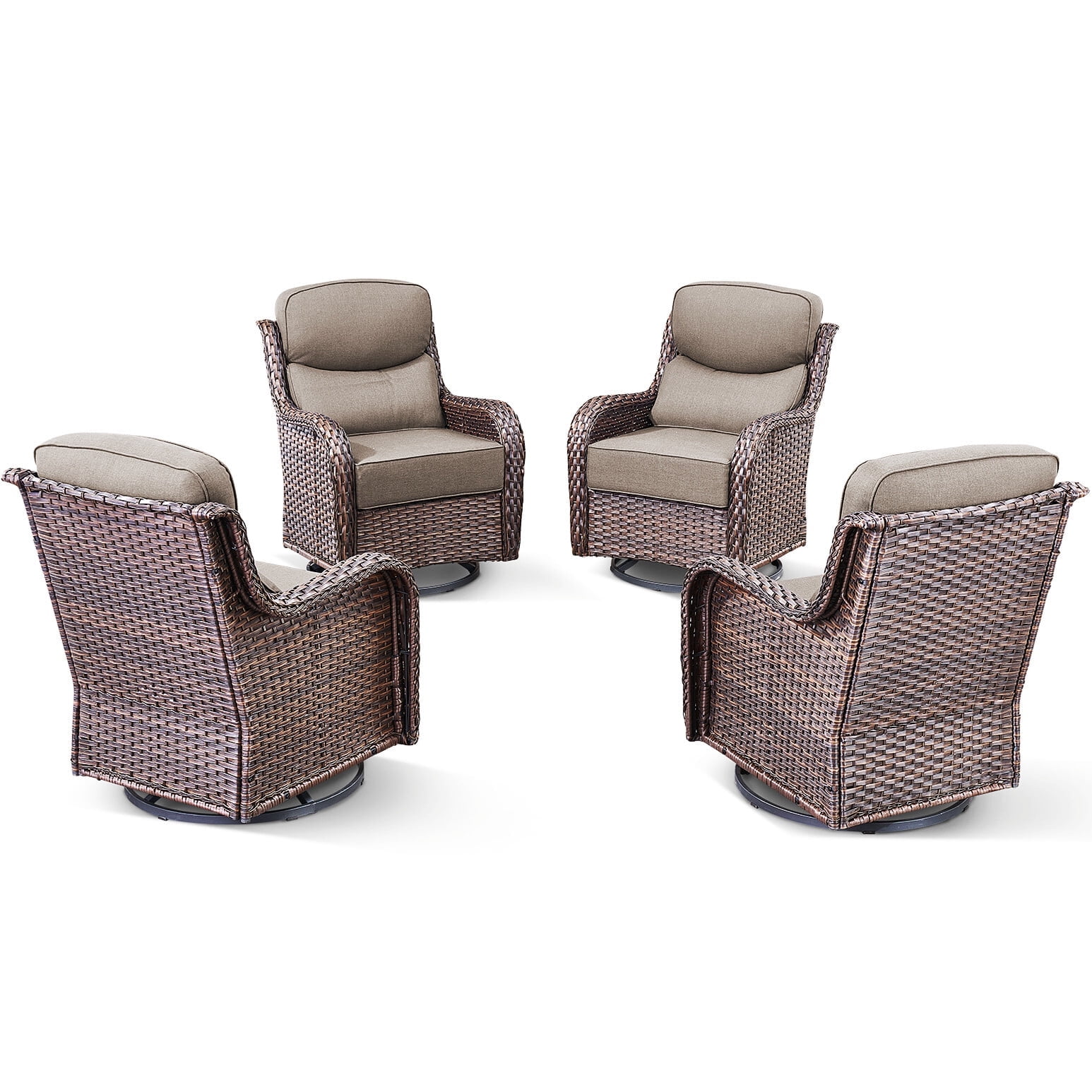 Bellefurn Outdoor Swivel Rocker Patio Chairs,Patio Swivel Chairs Set of ...