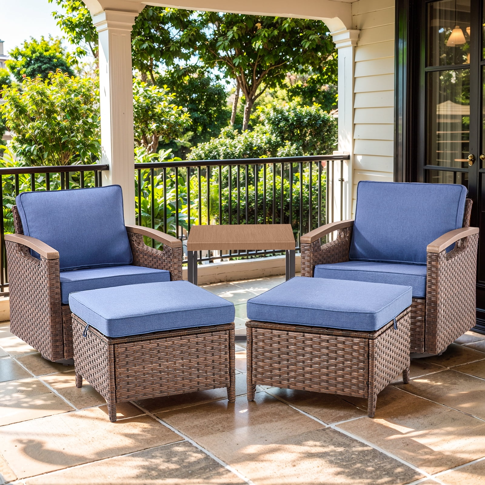Bellefurn Outdoor Swivel Rocker Patio Chairs,Patio Swivel Chairs Set of ...