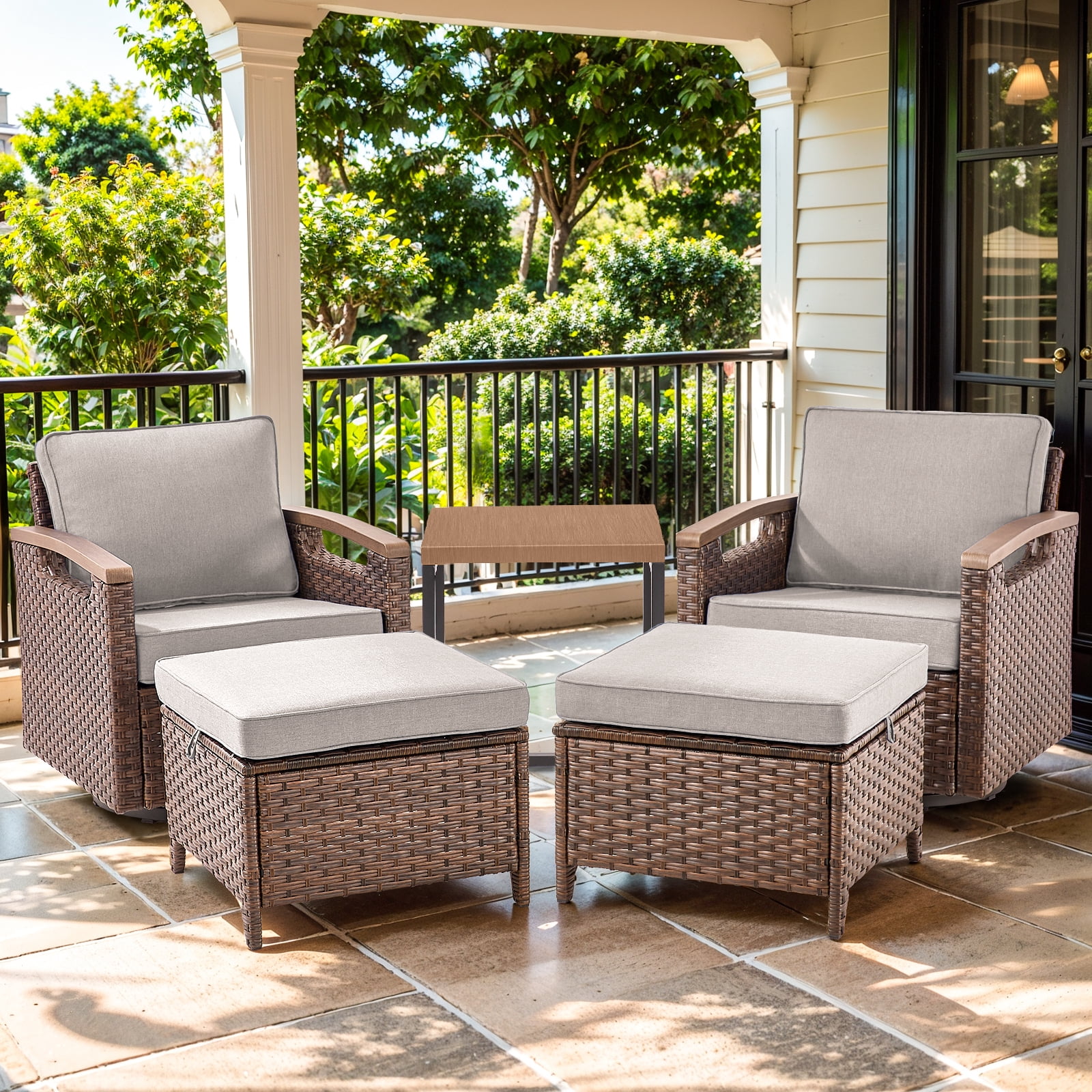 Bellefurn Outdoor Swivel Rocker Patio Chairs,Patio Swivel Chairs Set of ...