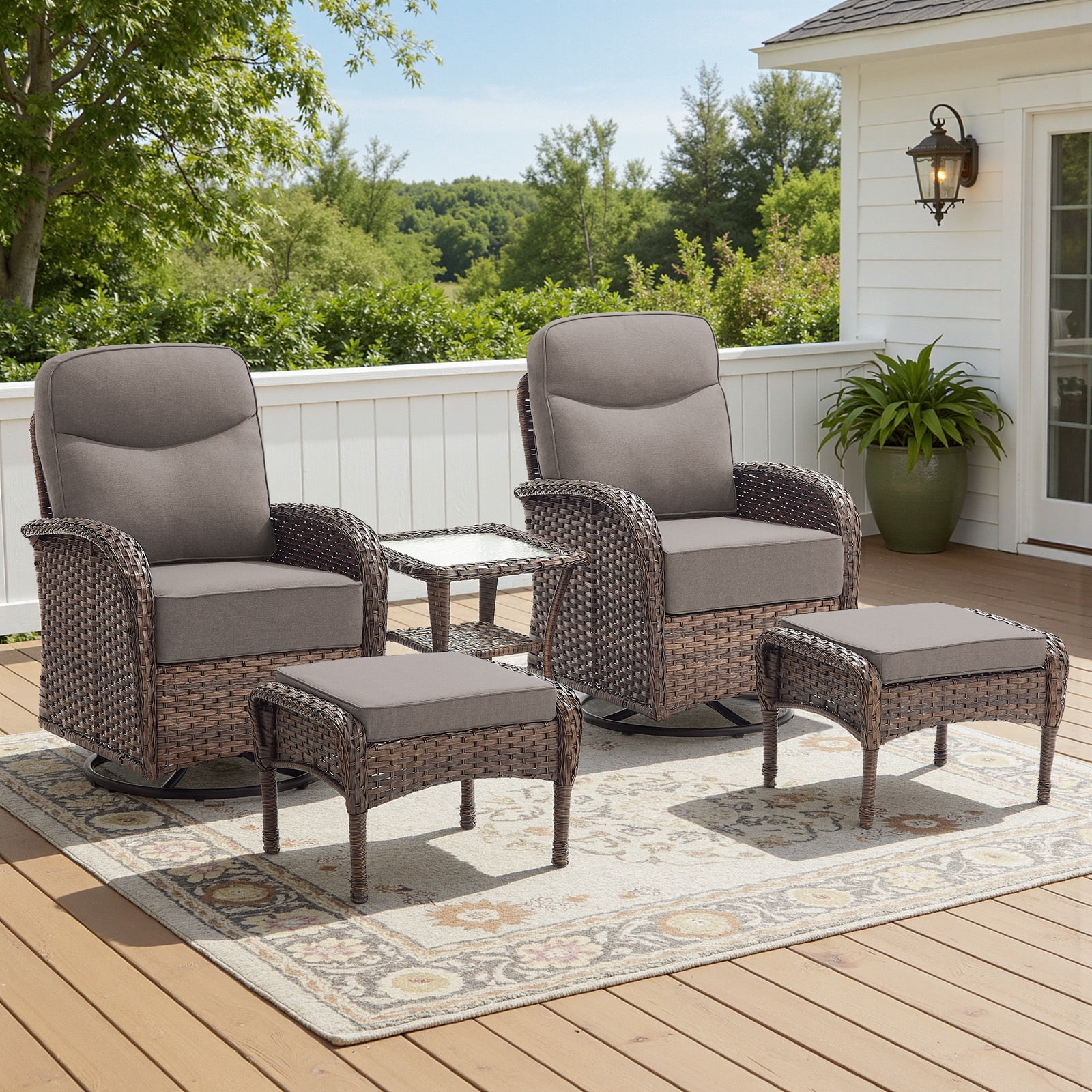 Bellefurn Outdoor Swivel Rocker Patio Chairs,Patio Swivel Chairs Set of ...