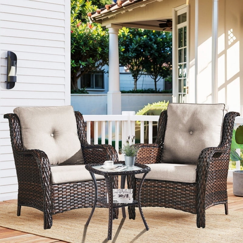 Bellefurn Outdoor Wicker Patio Chairs Patio Wicker Chairs Set of 4 ...