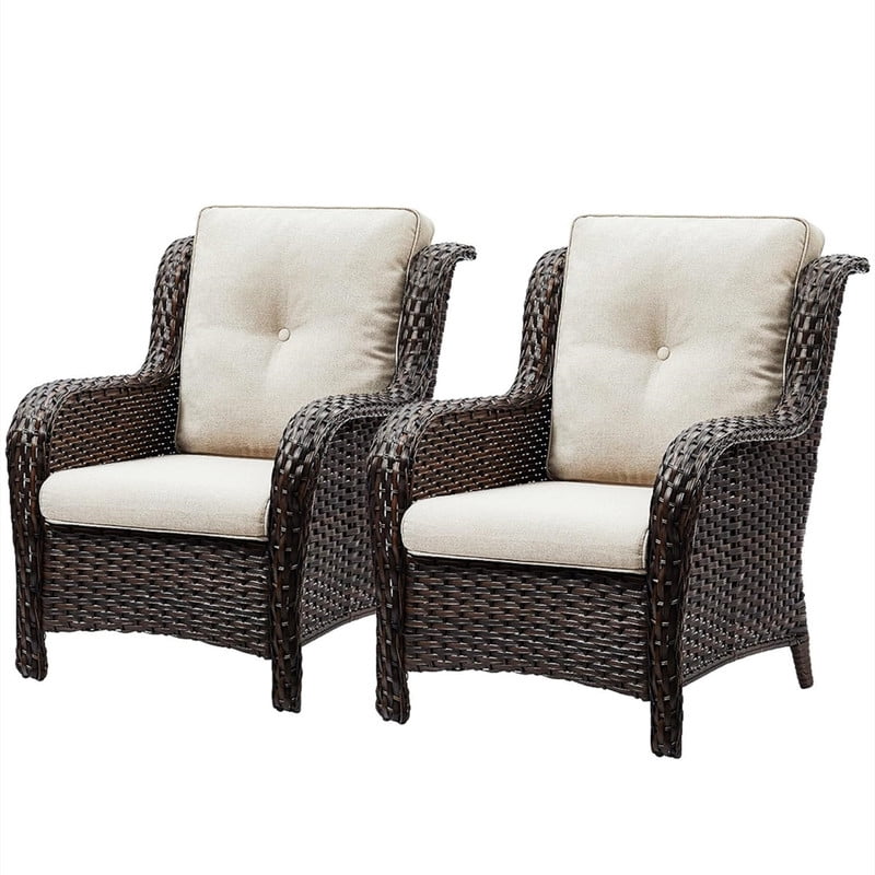 Bellefurn Outdoor Wicker Patio Chairs Patio Wicker Chairs Set of 4 ...