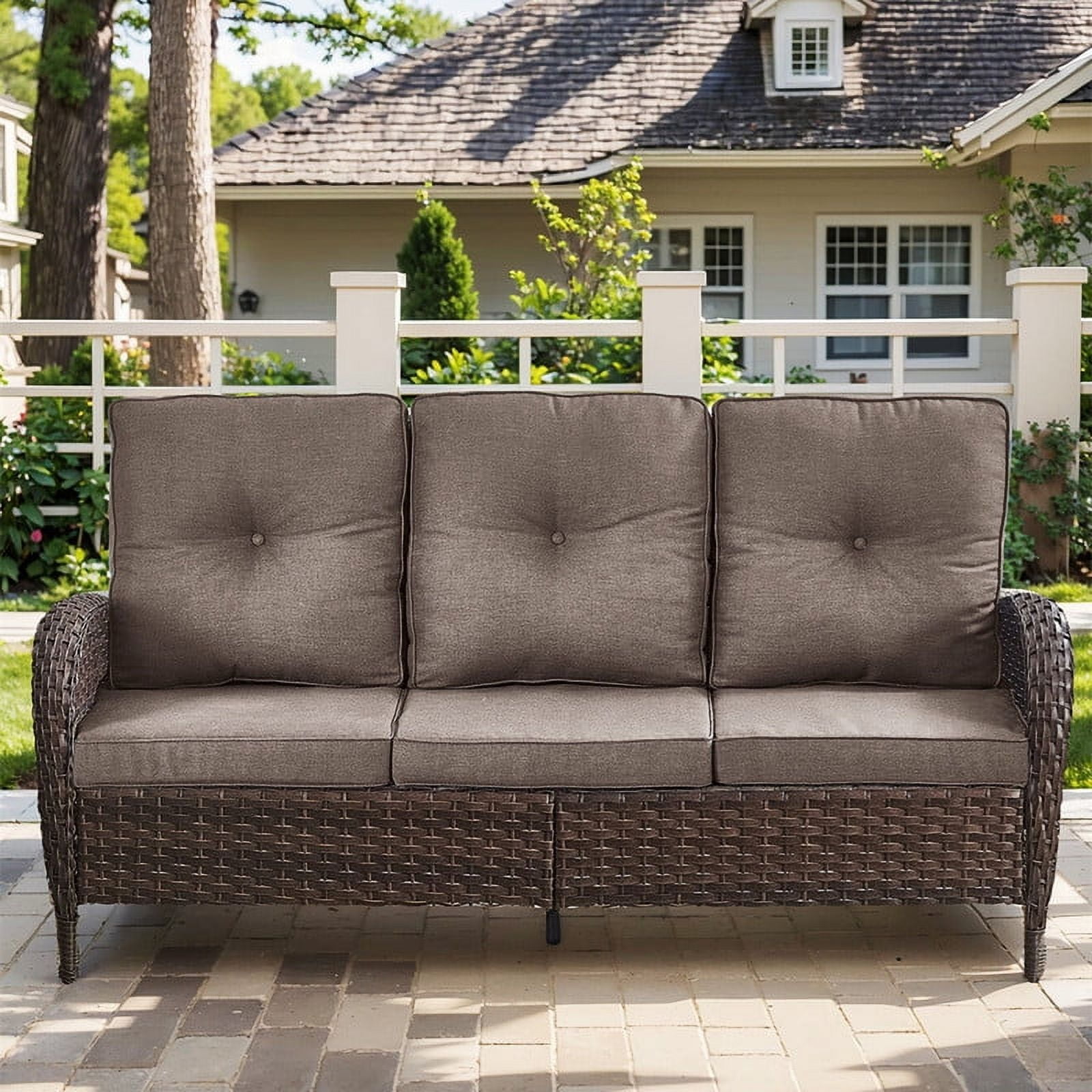Bellefurn Patio Sofa Patio Furniture Sofa Set,Outdoor 3 Seater Couch ...