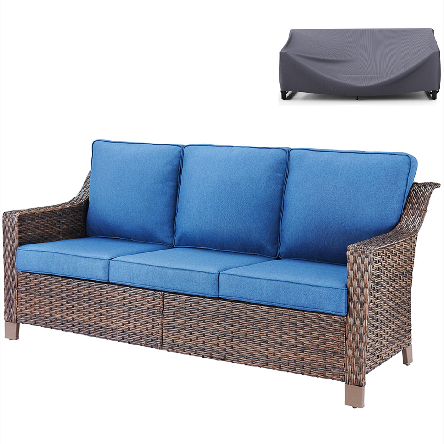 Bellefurn Patio 3 Seater Outdoor Sofa Outdoor Couch with Waterproof ...