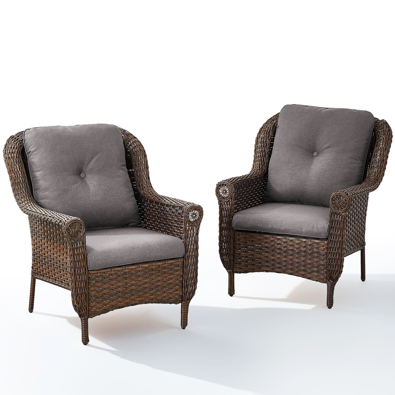 Bellefurn Patio Furniture Chairs Outdoor Wicker Chairs of 4,High Back ...