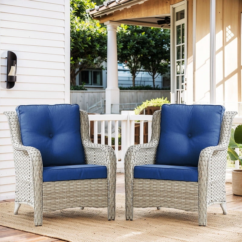 Bellefurn Patio Wicker Chairs Set of 4,Outdoor Wicker Patio Chairs ...