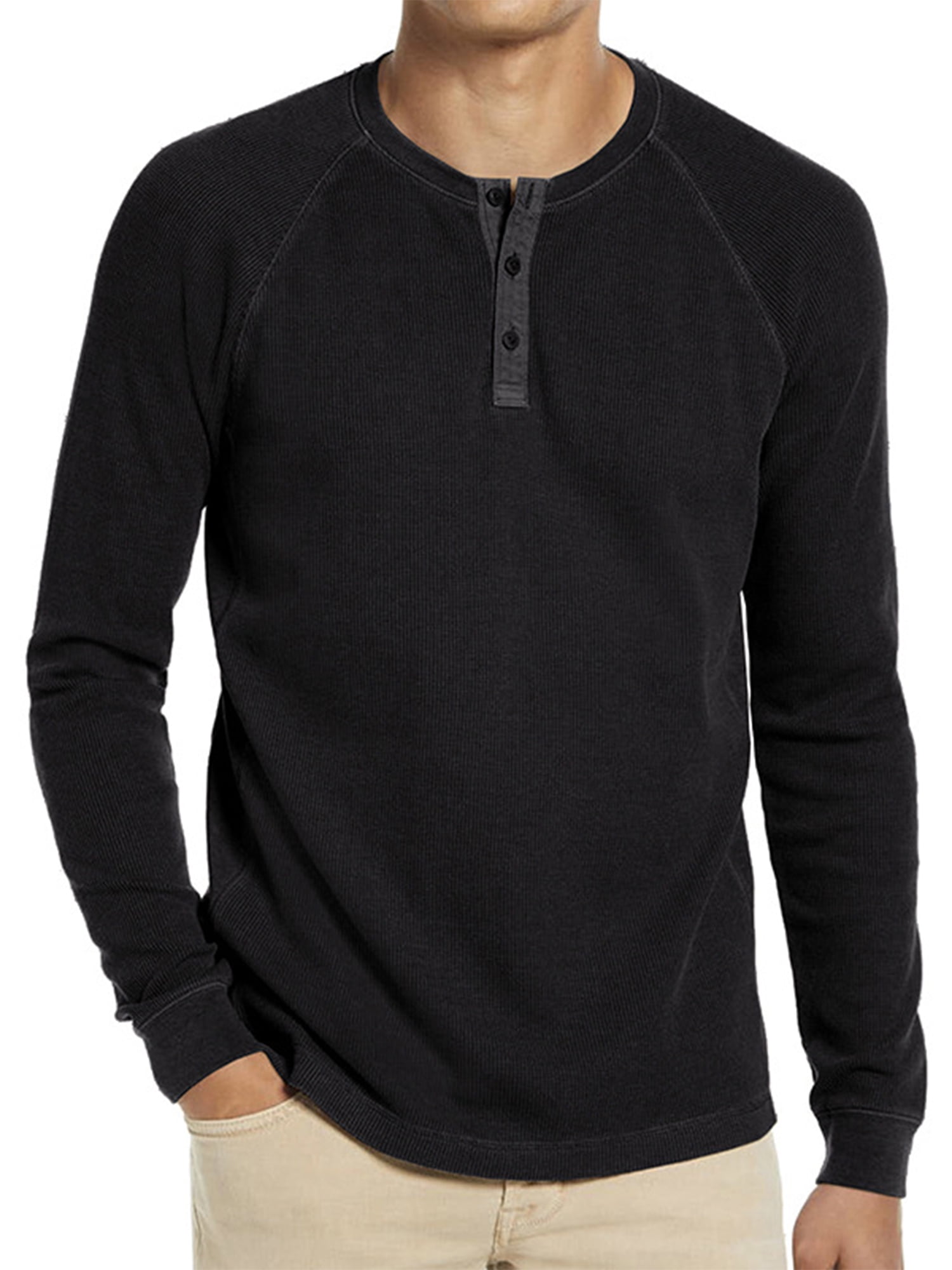 Bellella Men's Henley T-Shirt, Long Sleeve Crew Neck Pullover, Casual ...