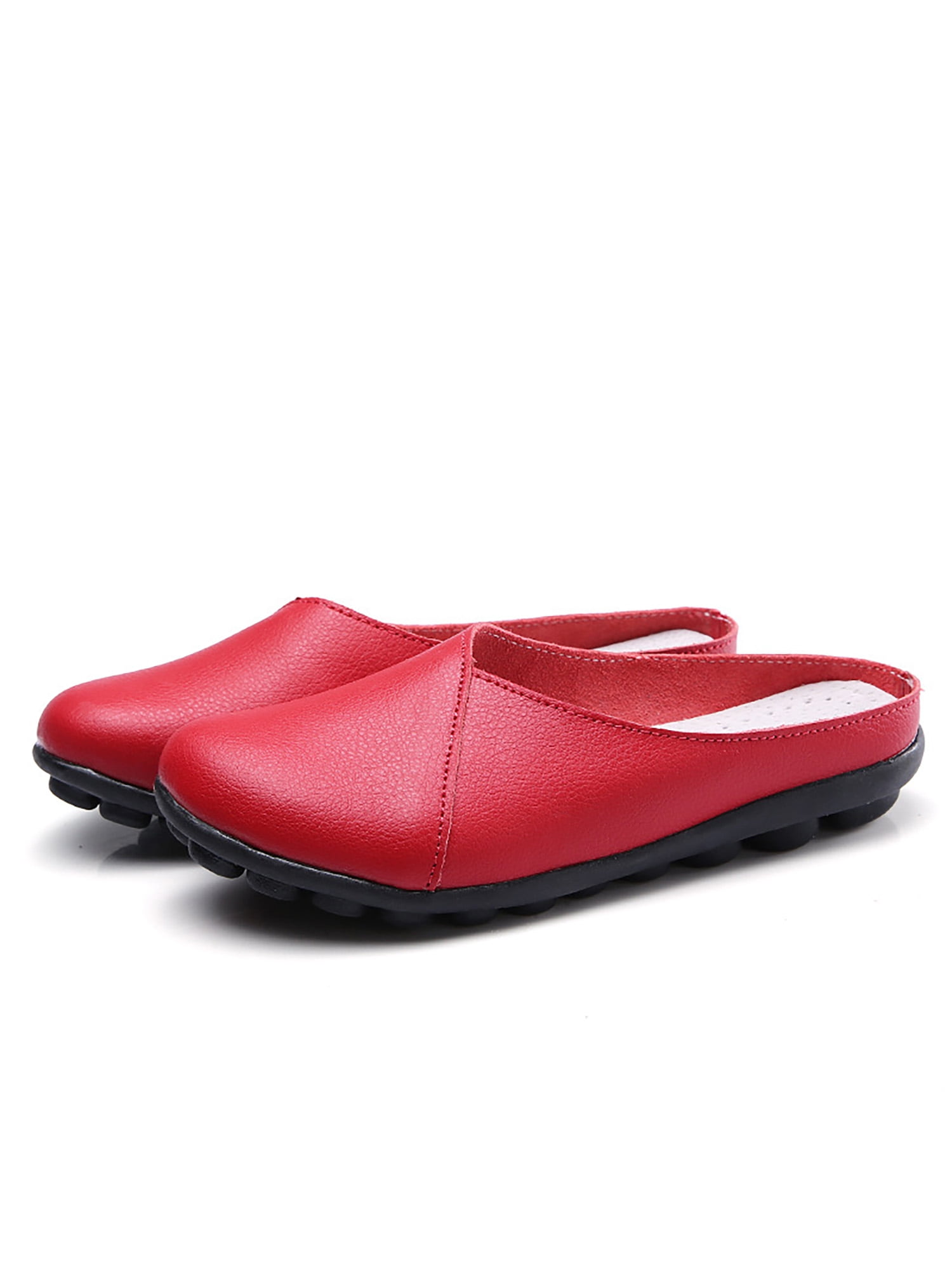 Bellella Women Flats Closed Toe Mules Comfort Clogs Lightweight Leather ...