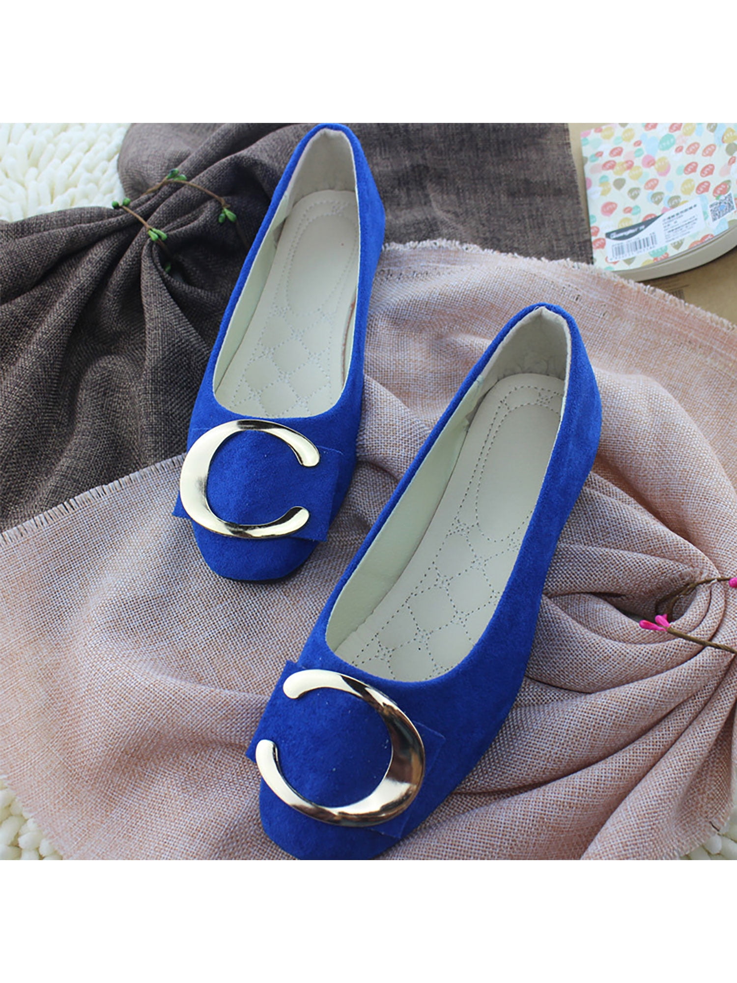 Bellella Women Flats Square Toe Flat Shoes Comfort Casual Shoe Faux ...