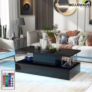 ChVans 47.3" Large Lift Top Coffee Table with Charging Station & LED ...